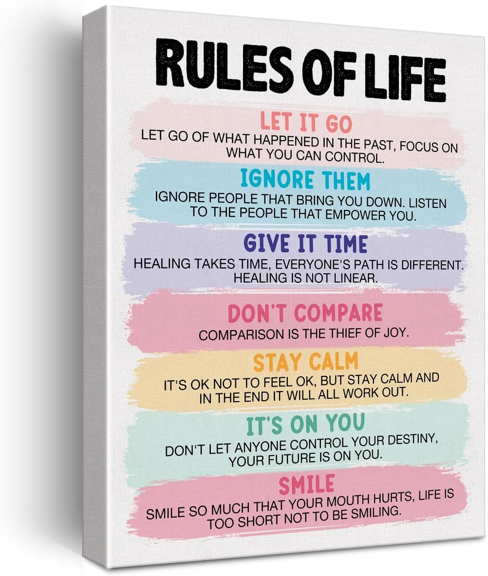 Amazon.com: Inspirational Life Quote Wall Art Canvas Painting Print ...