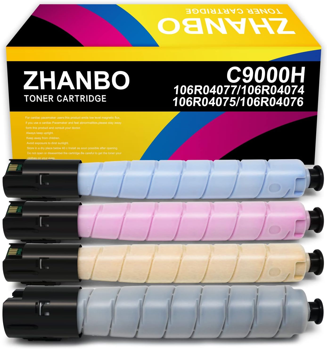 Amazon.com: ZHANBO Remanufactured C9000 Toner Cartridges 4 Color Pack ...