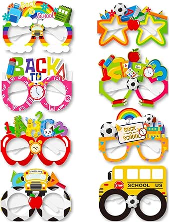 Tbay Back to School Party Glasses for Kids, Welcome Back Paper Glasses ...