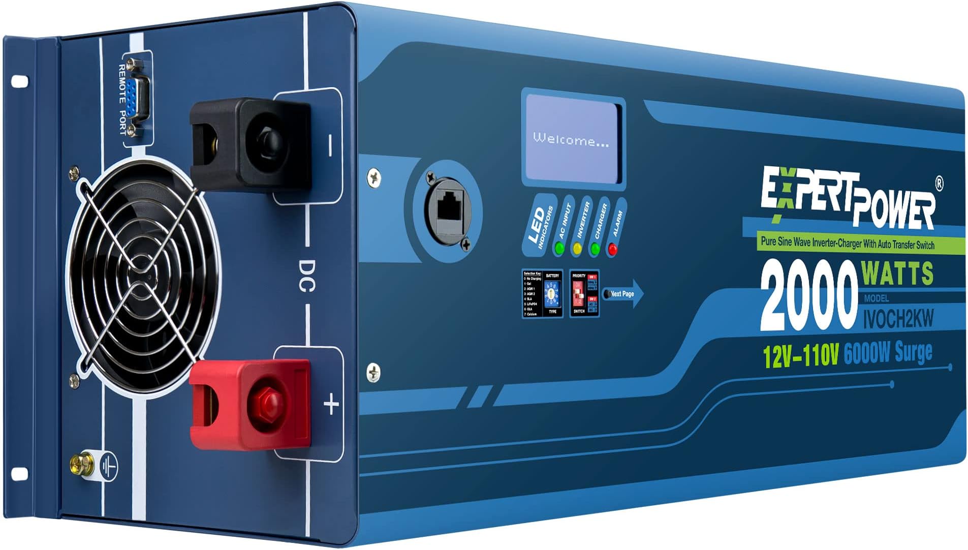 Amazon.com: ExpertPower 3000W Pure Sine Wave Inverter Charger | Peak ...