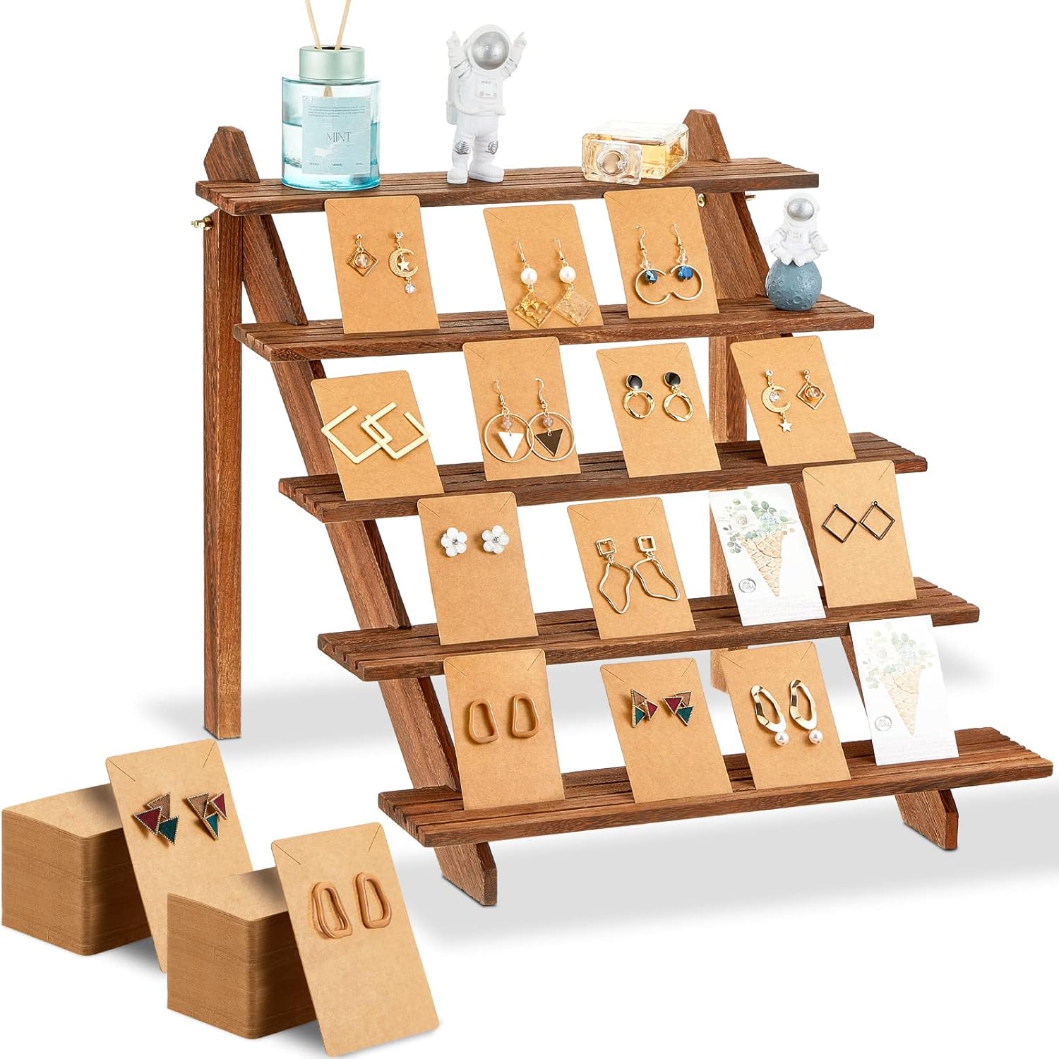 Amazon.com: 101 Pcs Wood Earring Display Stand Retail Earring Display ...