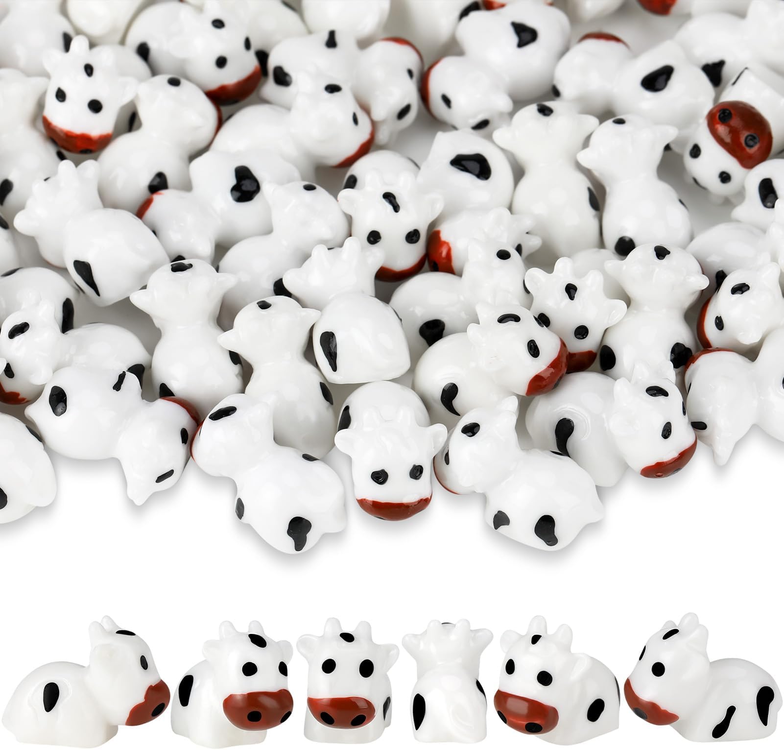 Amazon.com: GGSTDDUP 50 Pcs Mini Cow Figurines, Mini Resin Cow, Cute ...