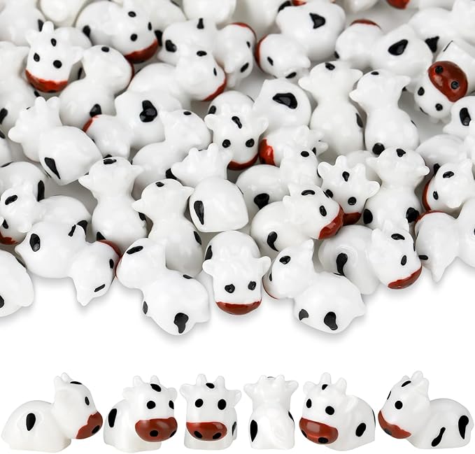Amazon.com: GGSTDDUP 50 Pcs Mini Cow Figurines, Mini Resin Cow, Cute ...