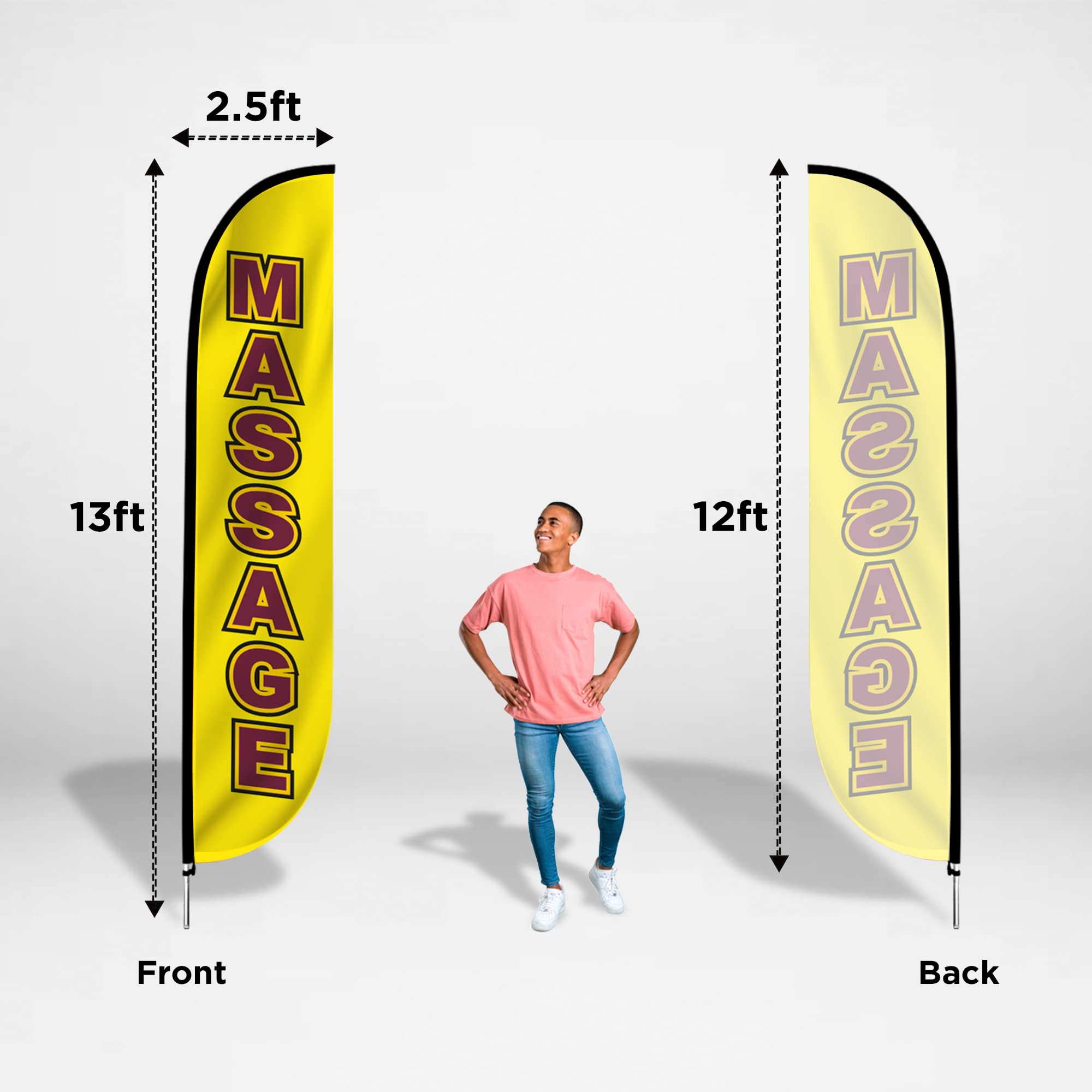 LookOurWay Beauty, Barber, & Salon Themed 12-Feet Tall Feather Flag ...