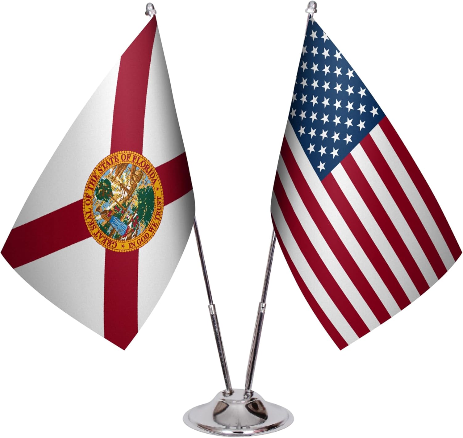 Amazon.com: American & State Flag Desk Set – 6 x 9” Premium Satin Table ...