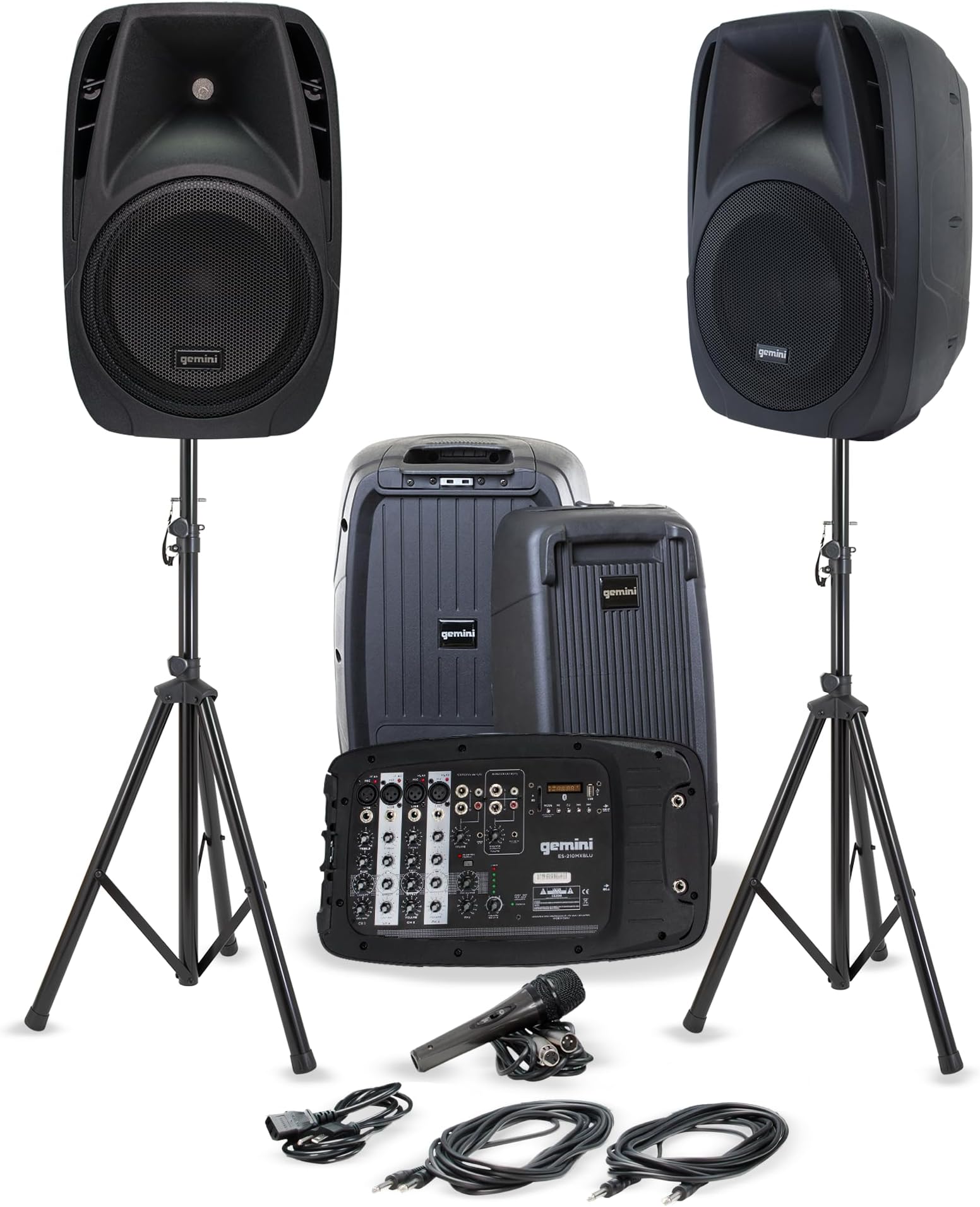 Amazon.com: GTSK10-3 3-Way Portable PA System with Wireless Microphones ...