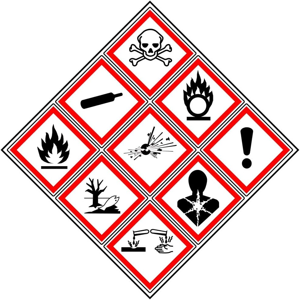 Amazon.com: ComplianceSigns.com GHS Label Kit GHS Safety Label Decal, 2 ...