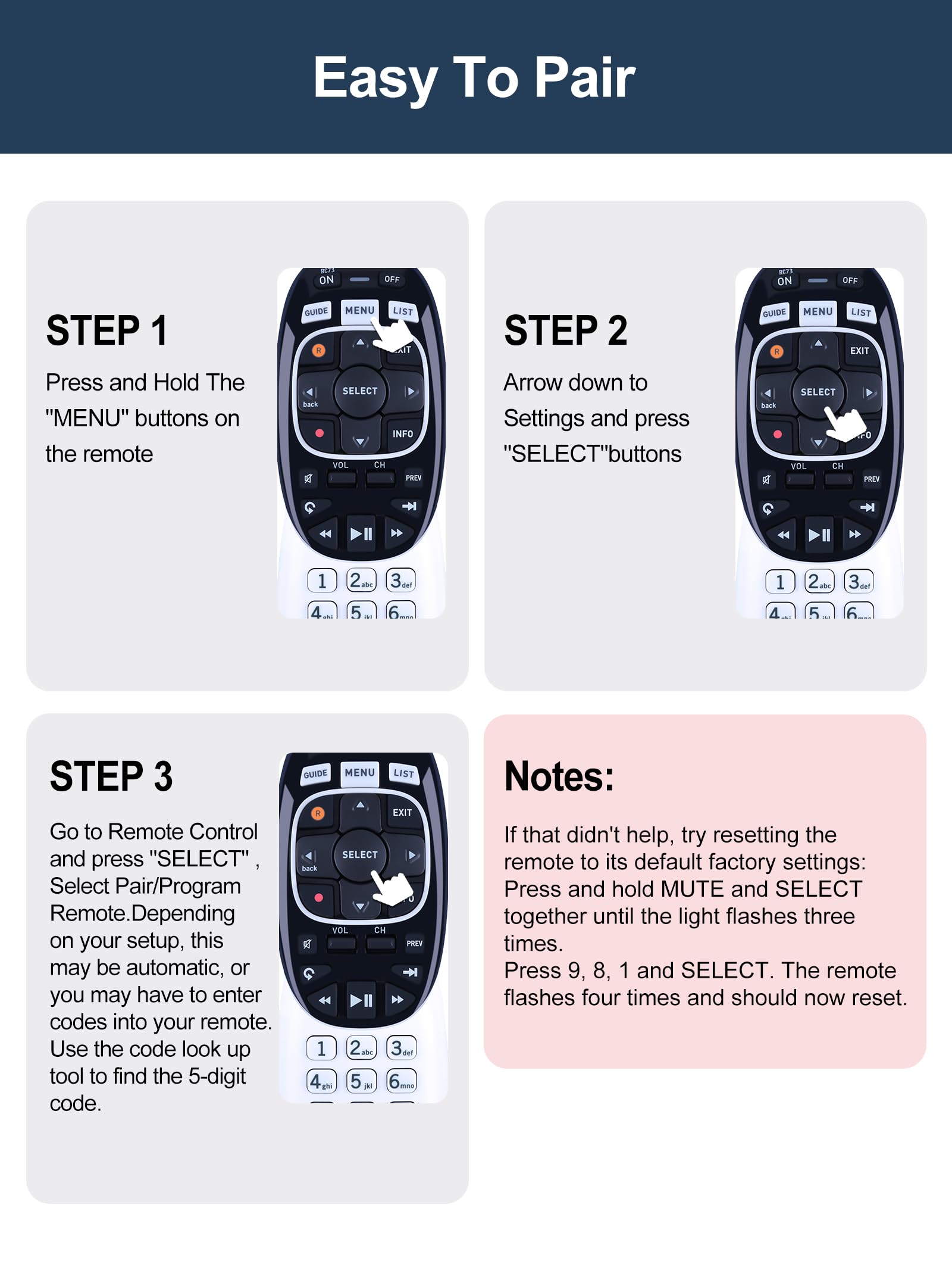 Snapklik.com : Replacement DirecTV RC73 IR/RF Remote Control Sub RC71 ...