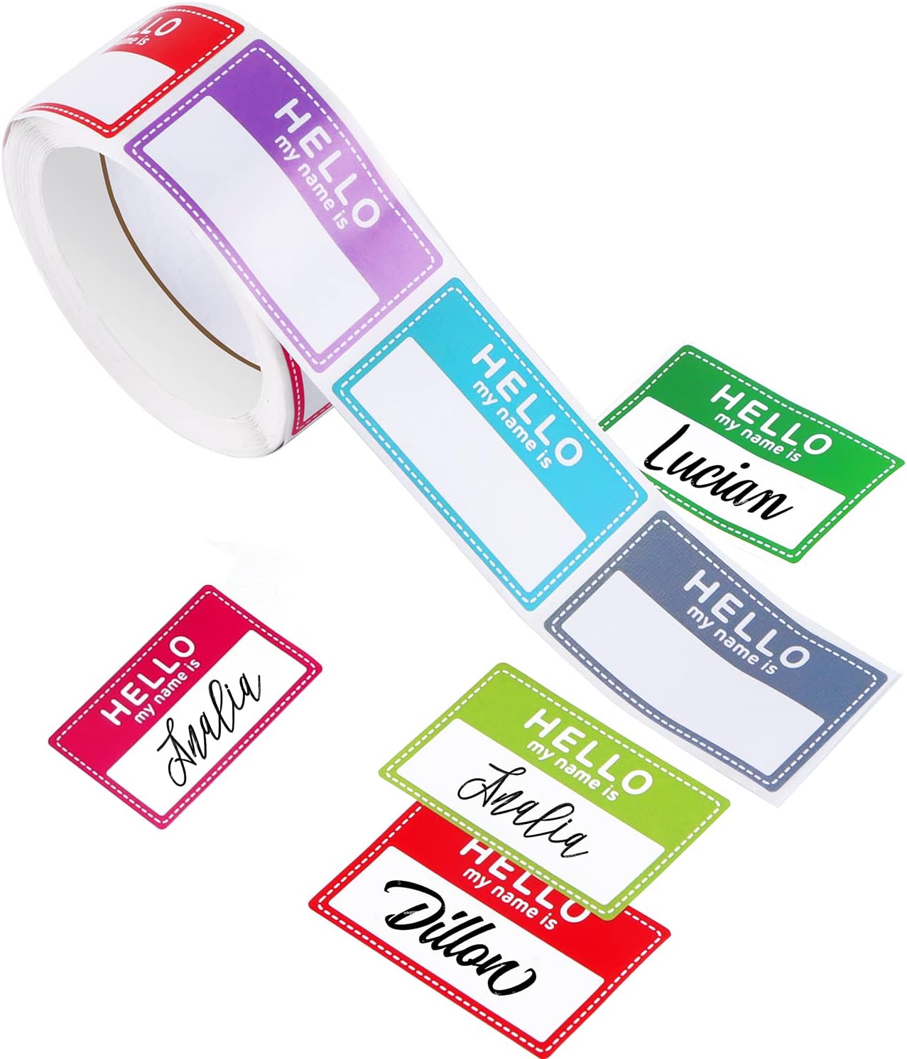 Amazon.com : Name Stickers,Hello My Name is Stickers,8 Colors 400 ...