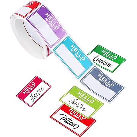 Amazon.com : Name Stickers,Hello My Name is Stickers,8 Colors 400 ...