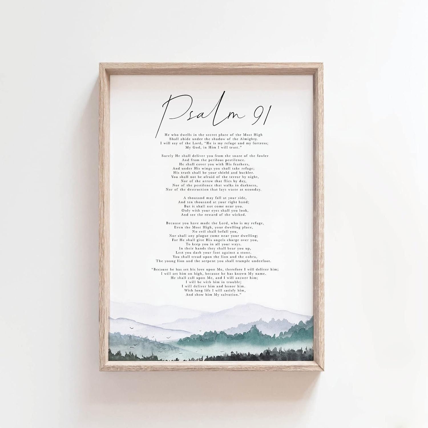 Amazon.com: Psalm 91 Bible Verse Wall Art Print Psalm Poster Christian ...