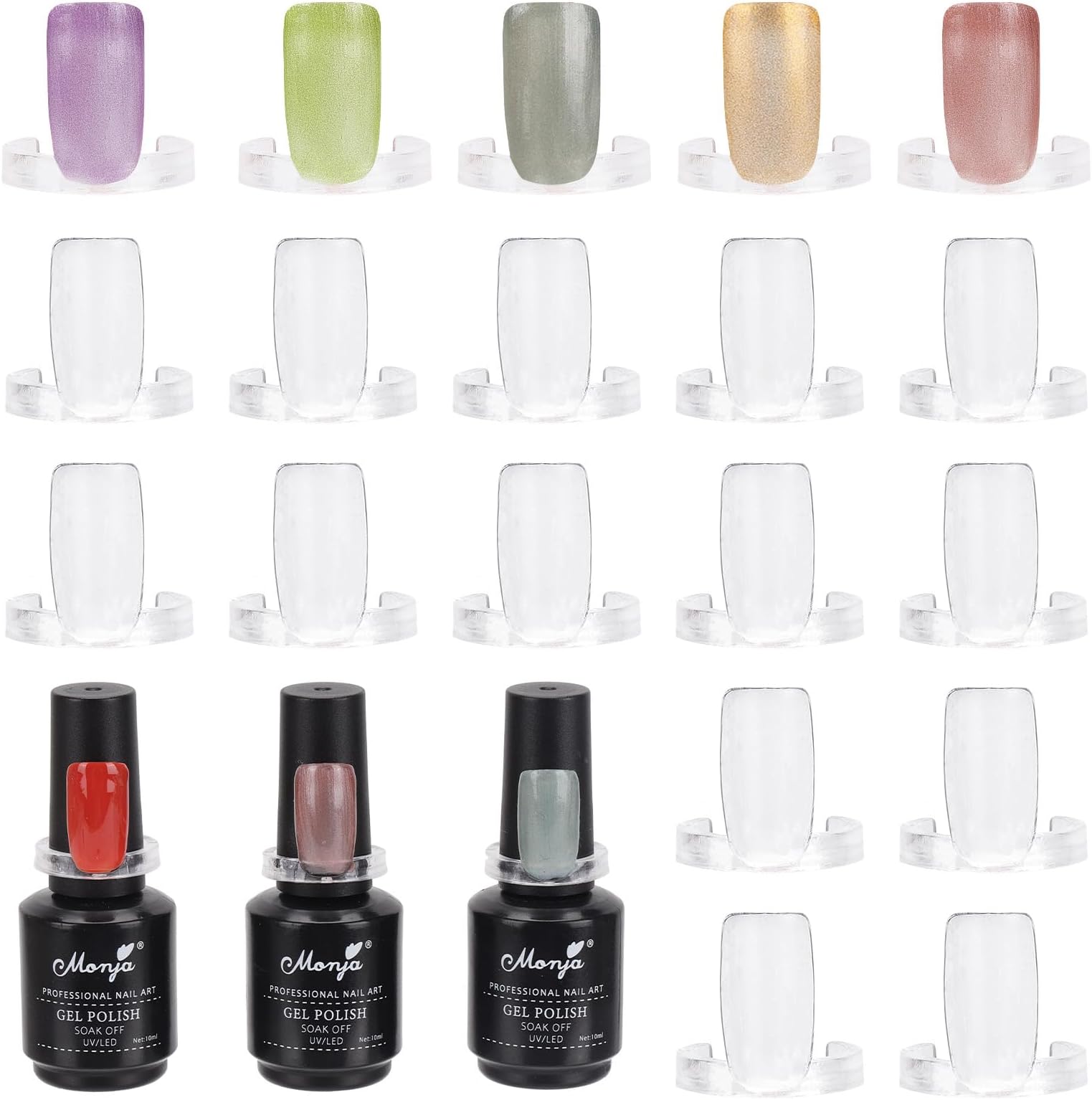 Amazon.com: 600 Pcs Nail Polish Swatch Clear Nail Color Swatches Rings ...