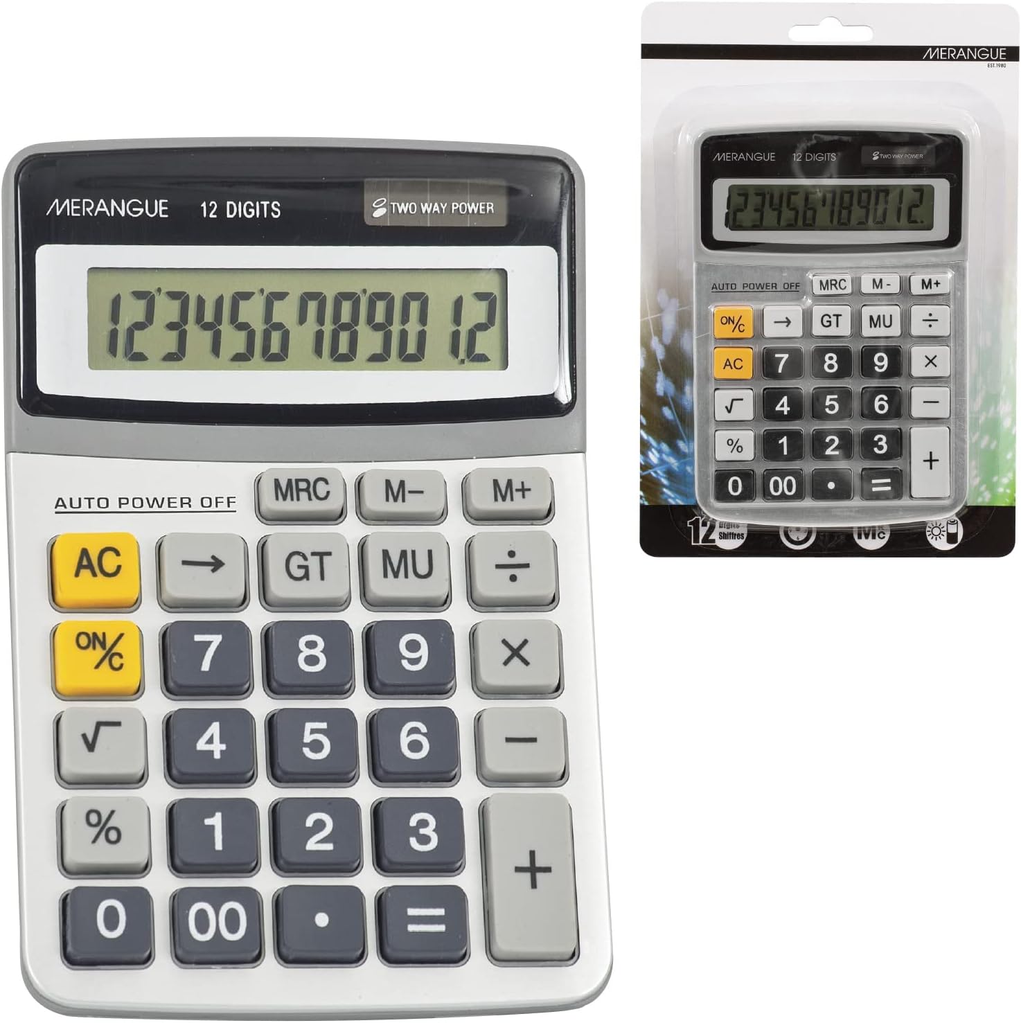 Merangue 12 Digit Desktop Standard Function Calculator (1080-9591-00 ...