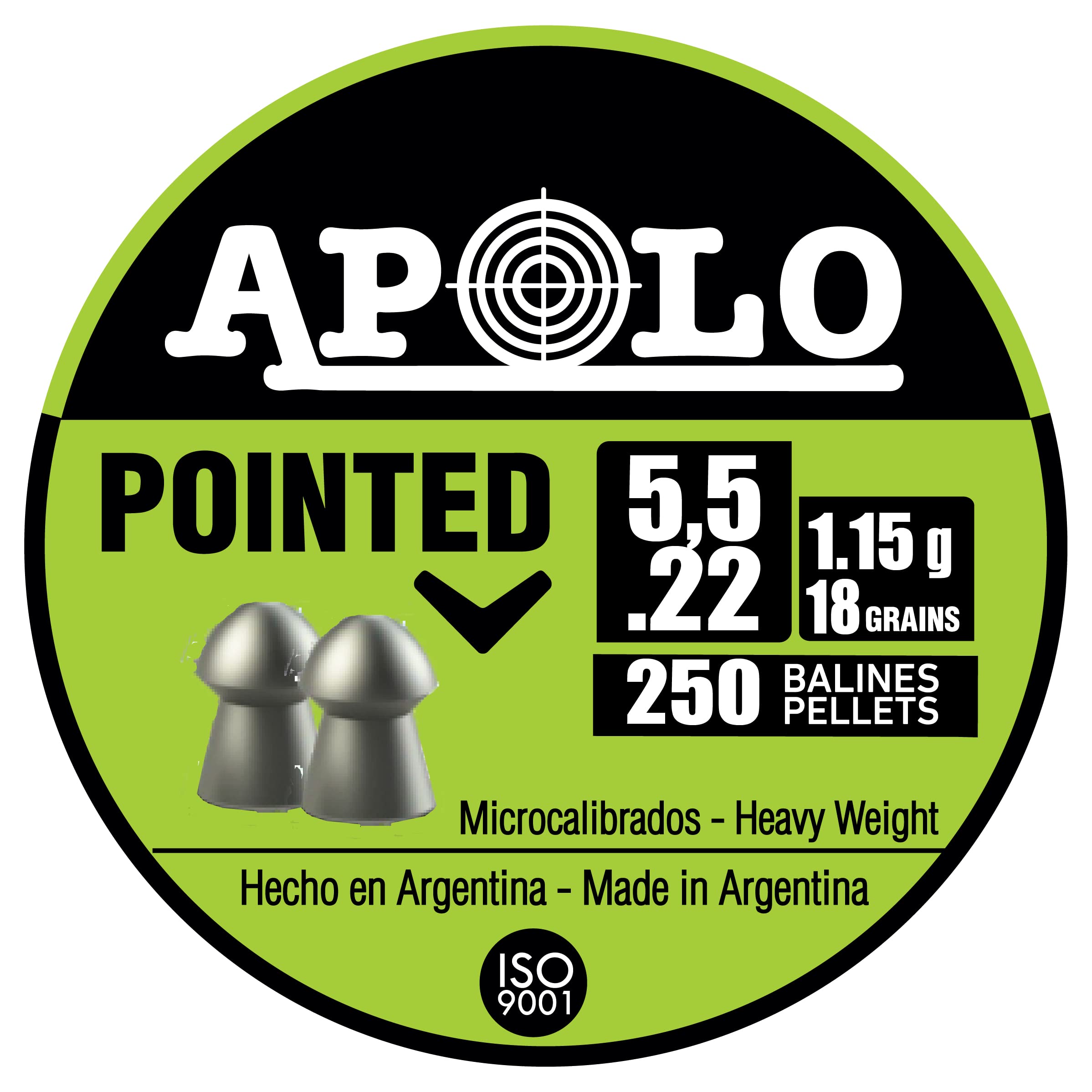 Amazon.com : Apolo Pointed Airgun Pellets, 5.5mm, 22 Caliber, E19601 ...
