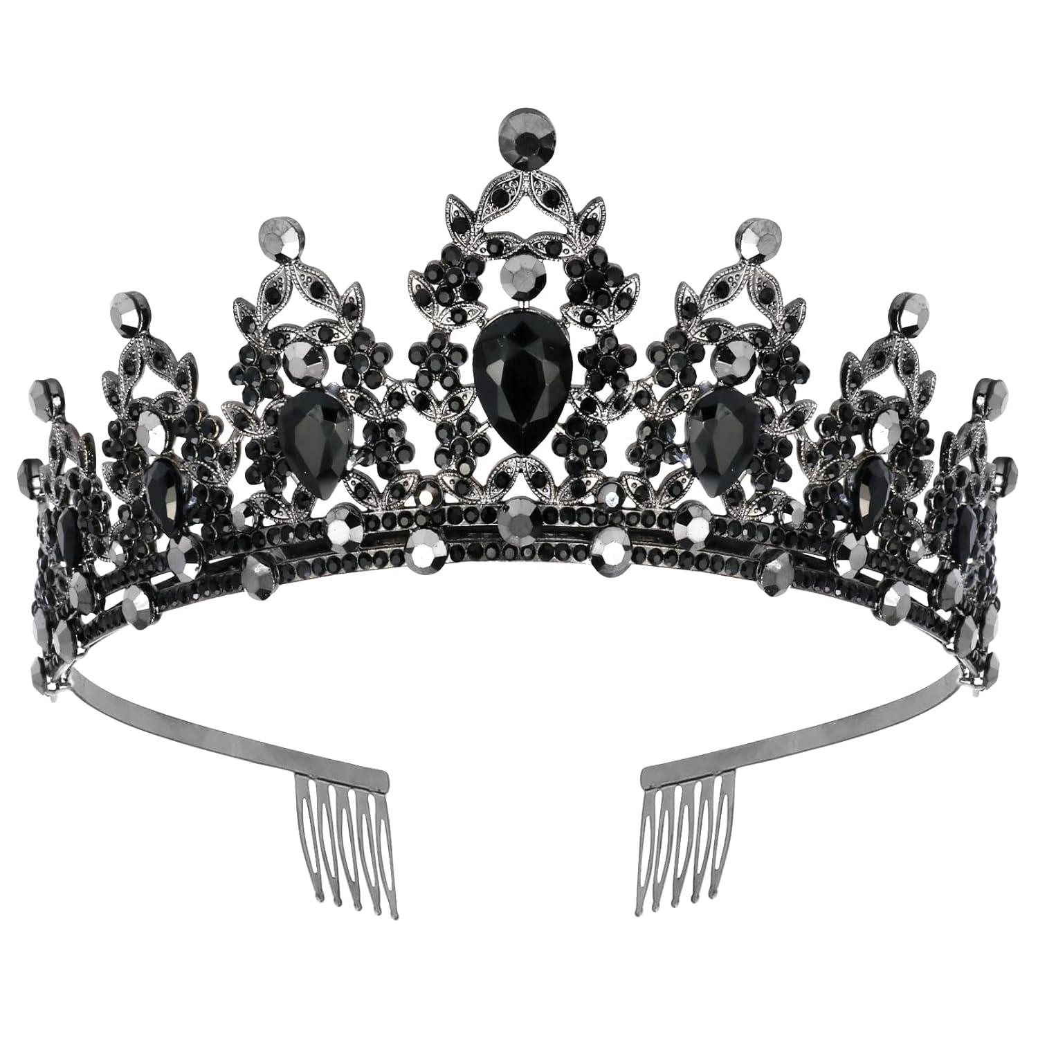 Amazon.com: WHAVEL Black Crown Baroque Queen Tiara and Crown for Women ...