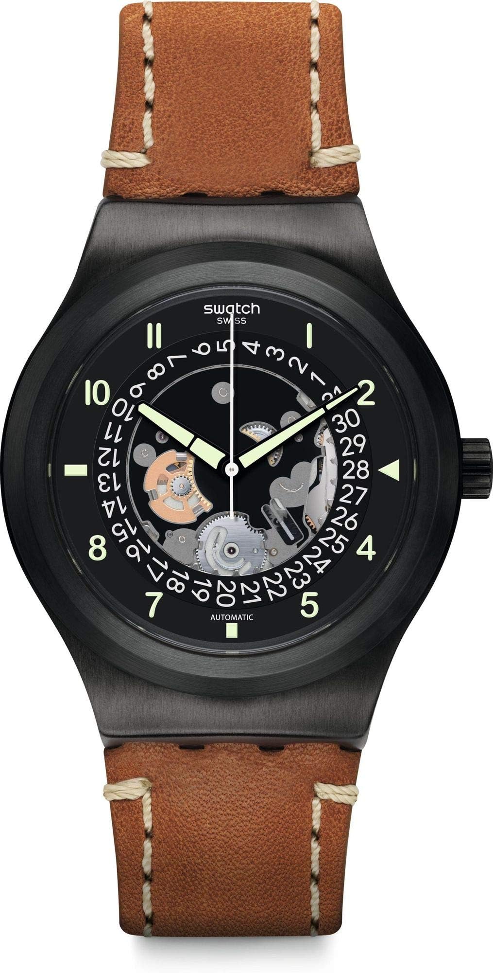 Hamilton Herren Analog Automatik Uhr mit Leder Armband H32515555 ...