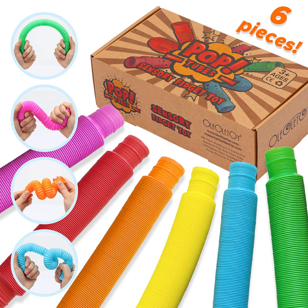 OleOletOy Pop Tubes Fidget Toy for Kids, Toddlers Bulk Jumbo Sensory ...