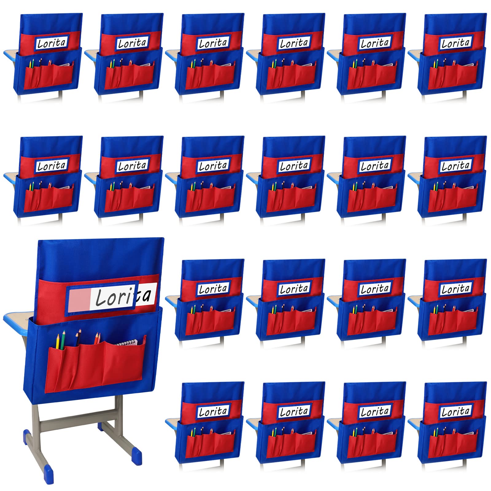 Amazon.com: Panelee 20 Pcs 19 Inch Chair Pockets for Classrooms 19 Inch ...
