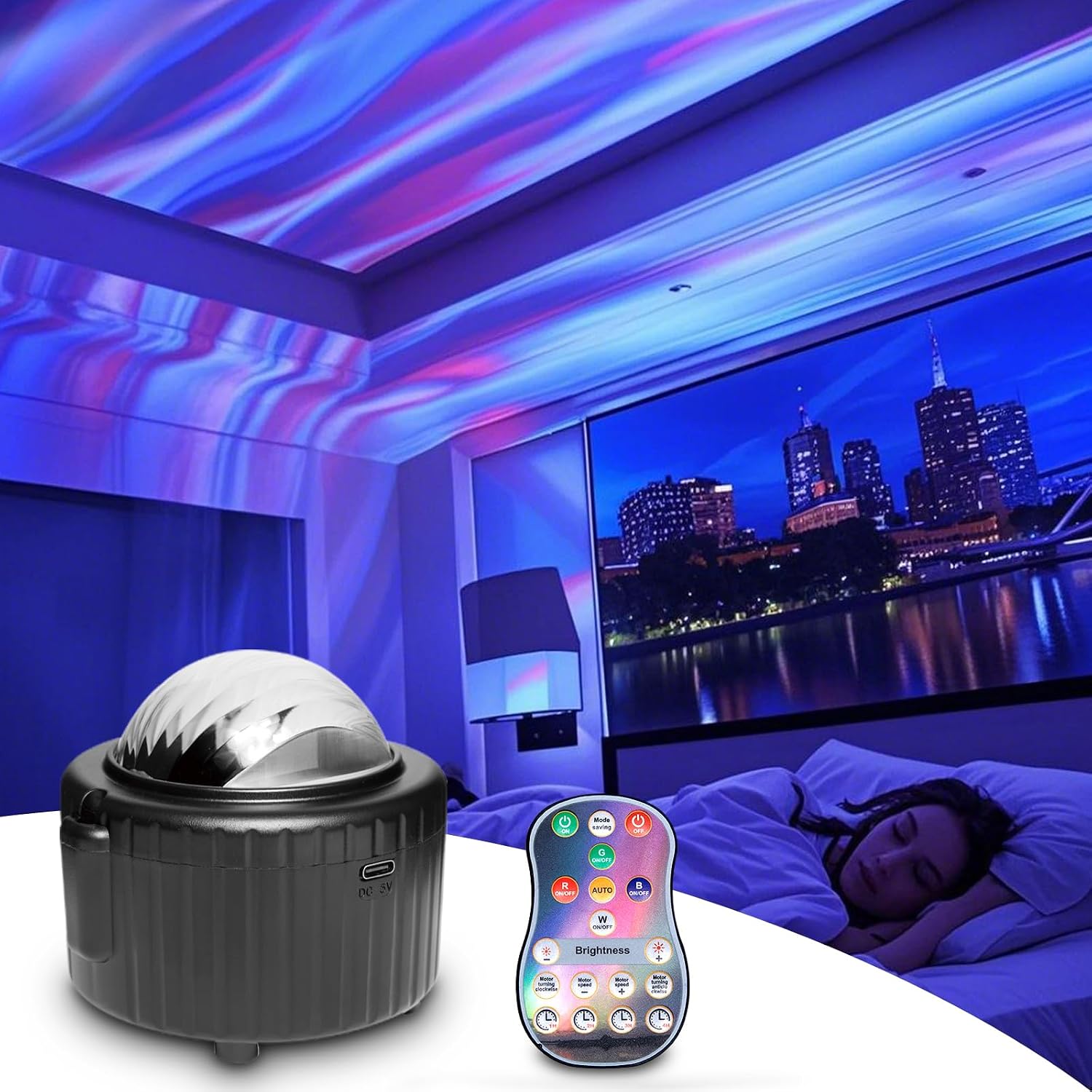 Northern Lights Projector,15 Colors Galaxy Projector for Bedroom,Remote ...