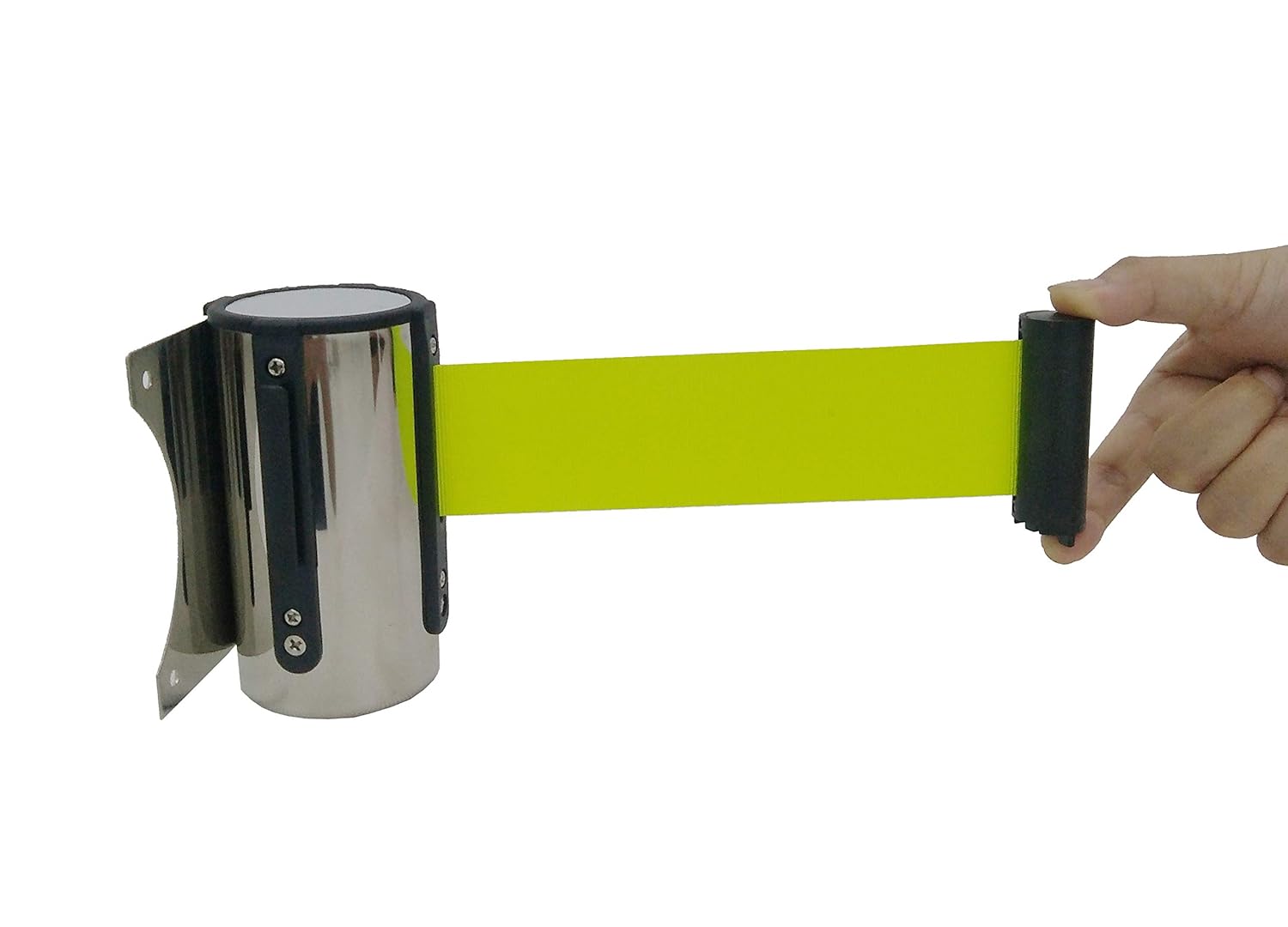 FixtureDisplays® Stanchion Queue Barrier Post Wall Mount Retractable ...