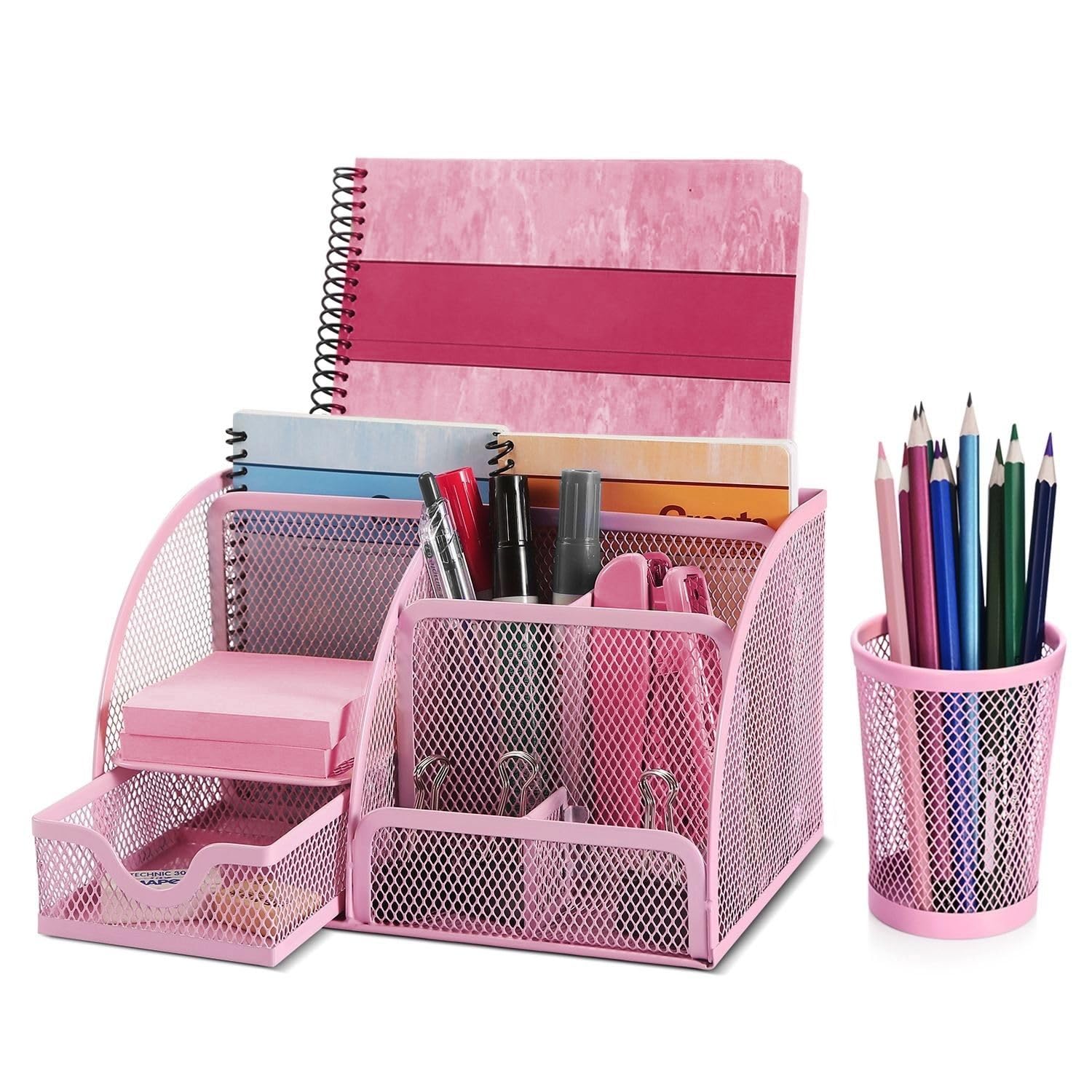 Snapklik.com : Flexzion Desk Top Caddy Organizer - Pink Office Desk ...