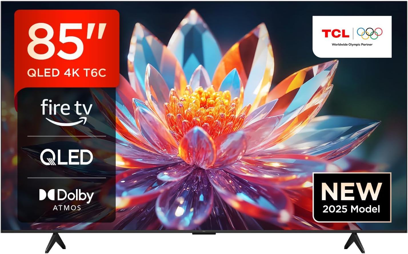 TCL 85T6C 85 Zoll QLED Fernseher, 4K UHD Fire TV, HDR10+, Dolby Vision & Atmos, Smart TV mit ...