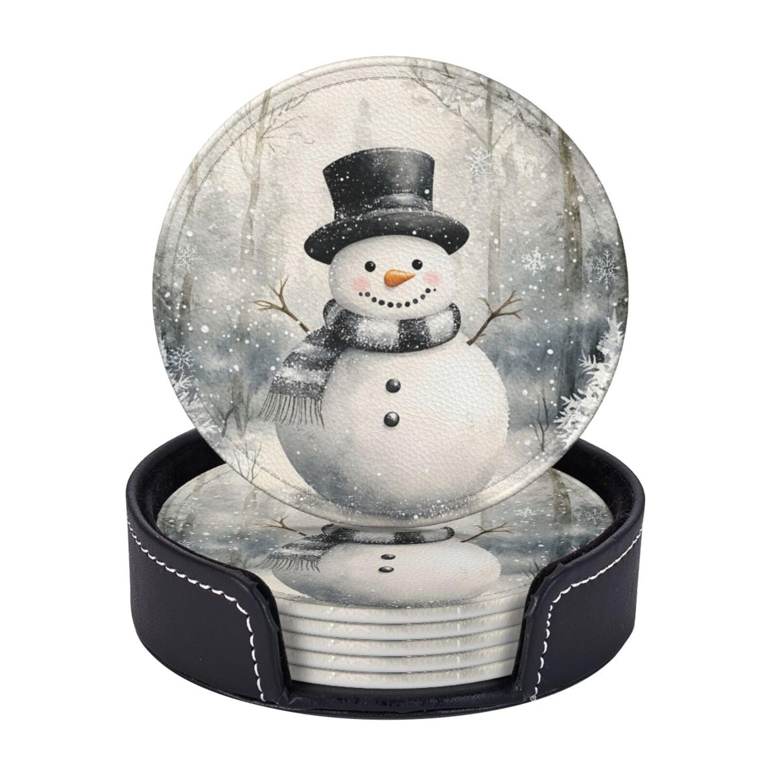 Amazon.com | Merry Christmas Cup Coasters for Drinks Set of 6 Christmas ...