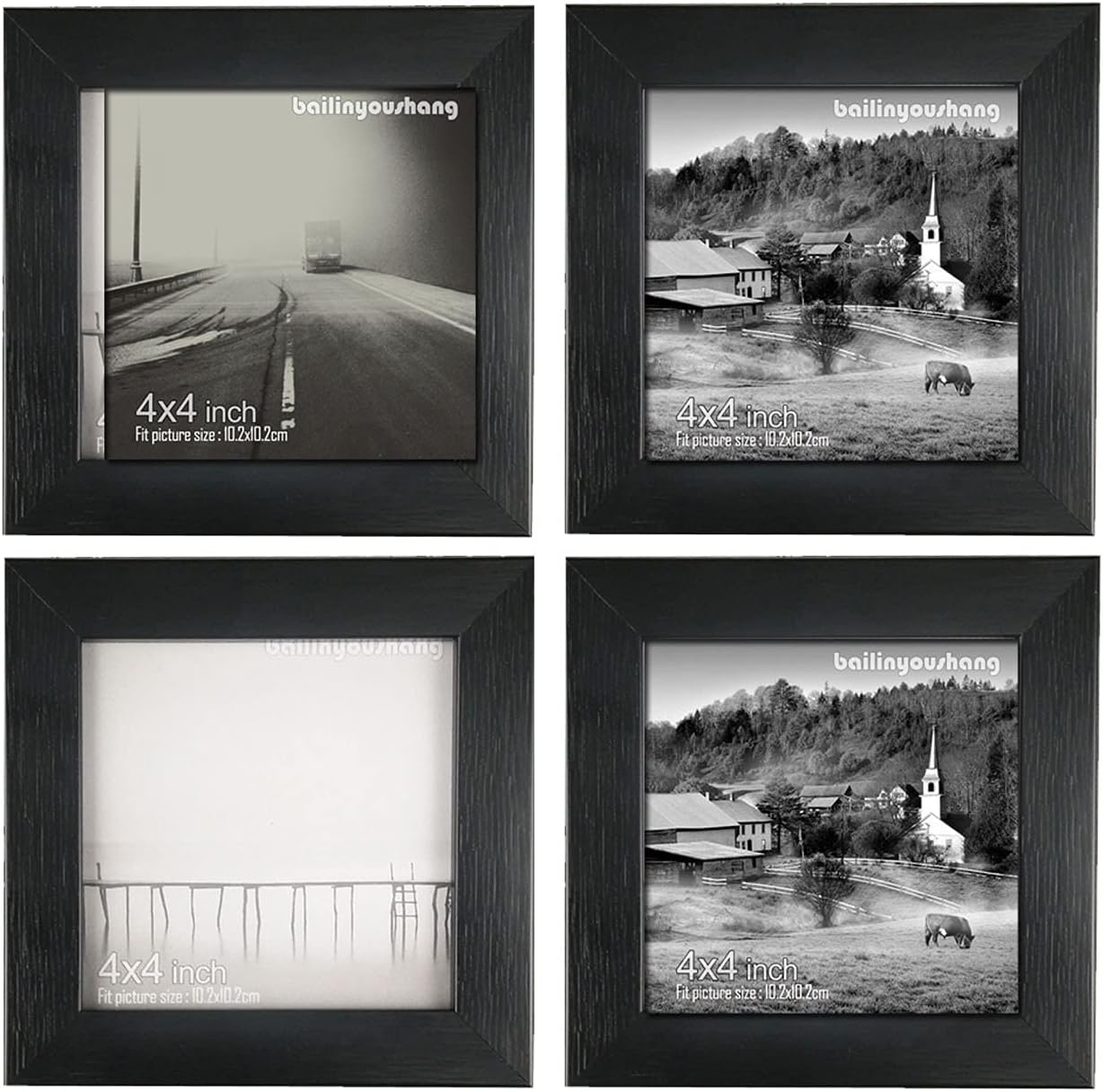 4x4 inch Black Picture Frames, Photo Collage Frame, Smartphone ...