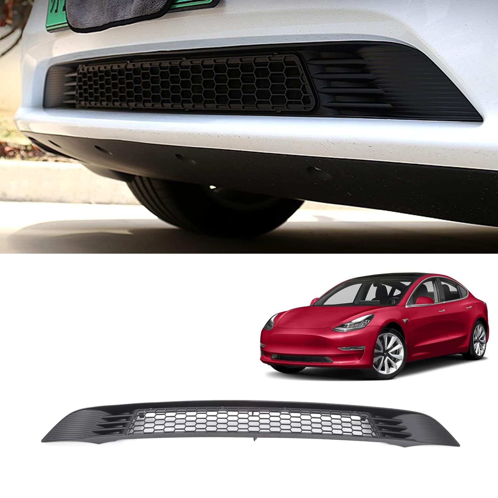 NITOYO Front Grill Mesh Grille Grid Insert for Tesla Model Y, Black Air ...