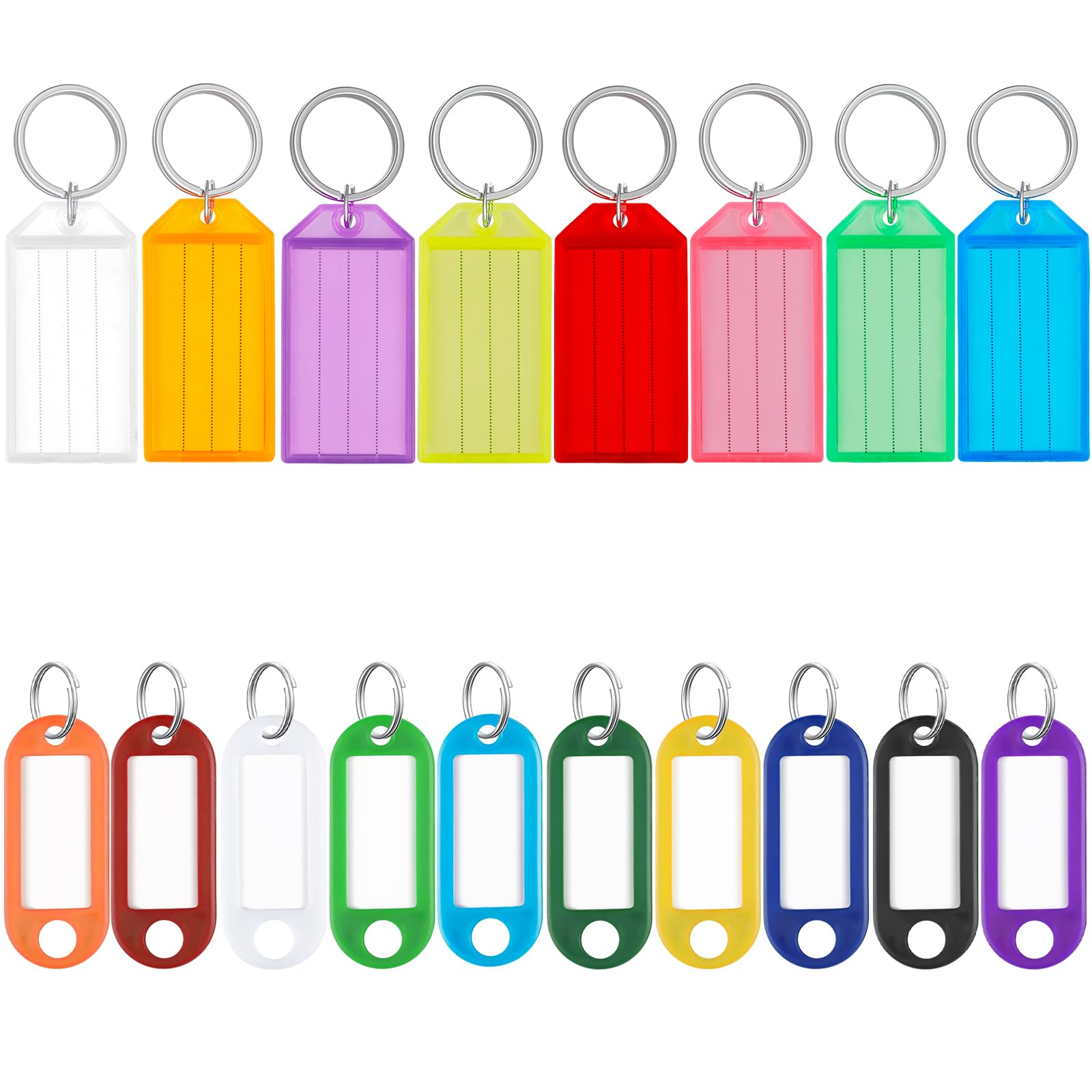 Amazon.com : Uniclife Key Tags 2 Inch Plastic Key Chain Tags Set with ...