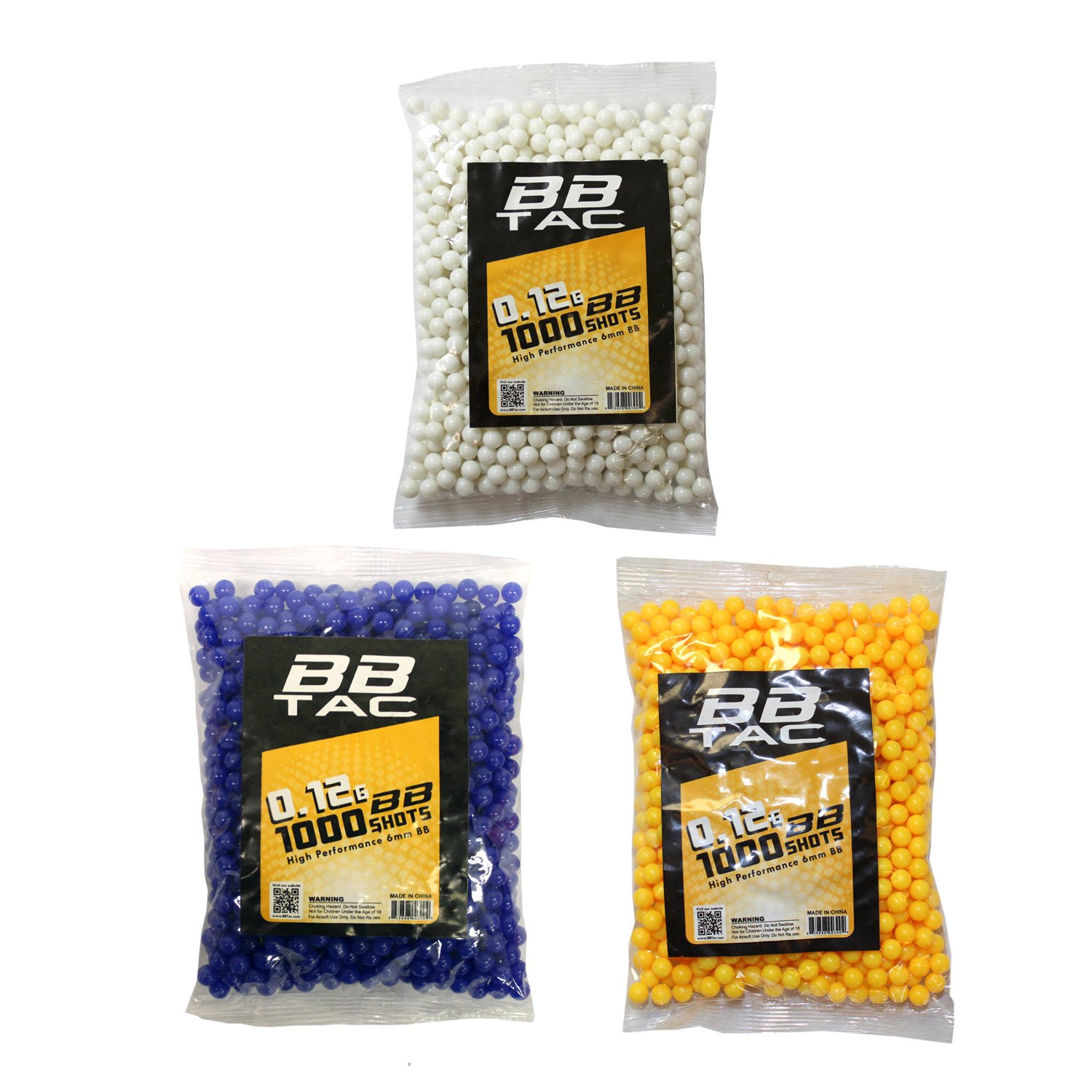 Amazon.com : BBTac® Airsoft BB 3,000 Round 0.12g 6mm BBS for Airsoft ...