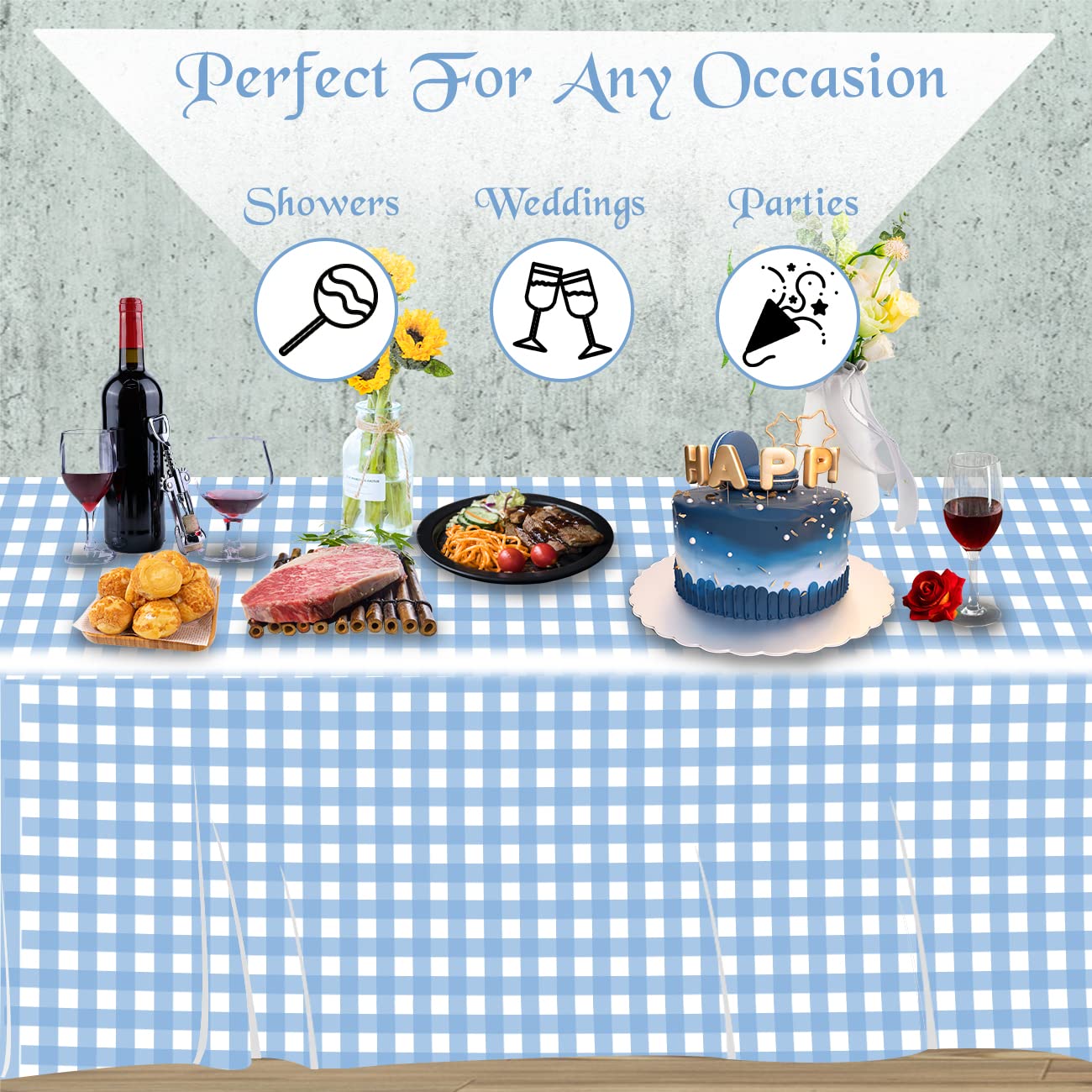 Blue Gingham Wedding Picnic Table Ideas 90 Wedding Reception