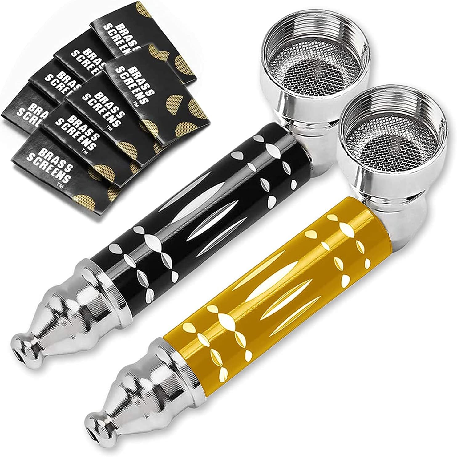 2 Pack Portable Mini Pipes with 40 Stainless Steel Screen Filters ...