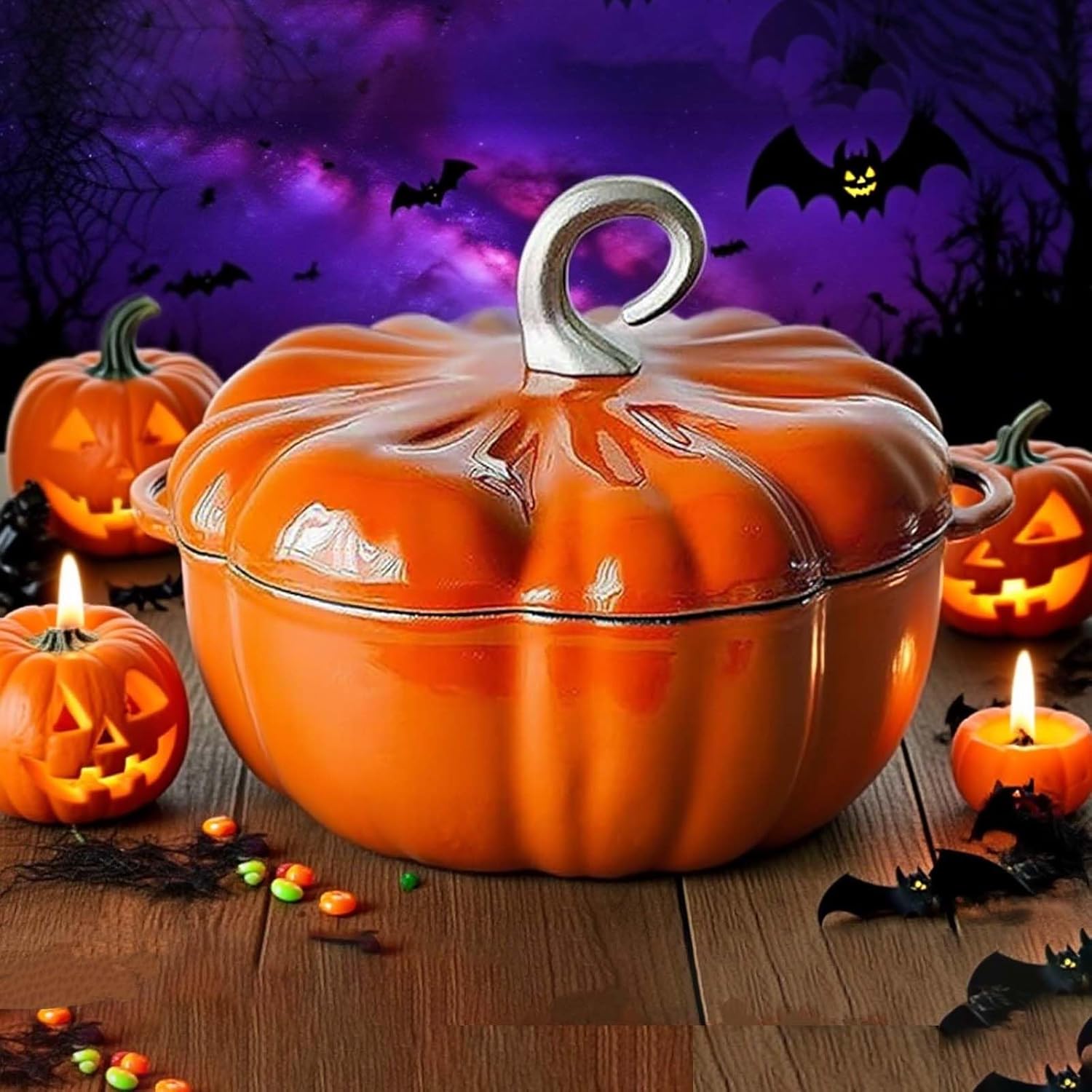 Amazon.com: Pumpkin Pot, Pumpkin Soup Pot, Enamel Cast Iron Cooking ...