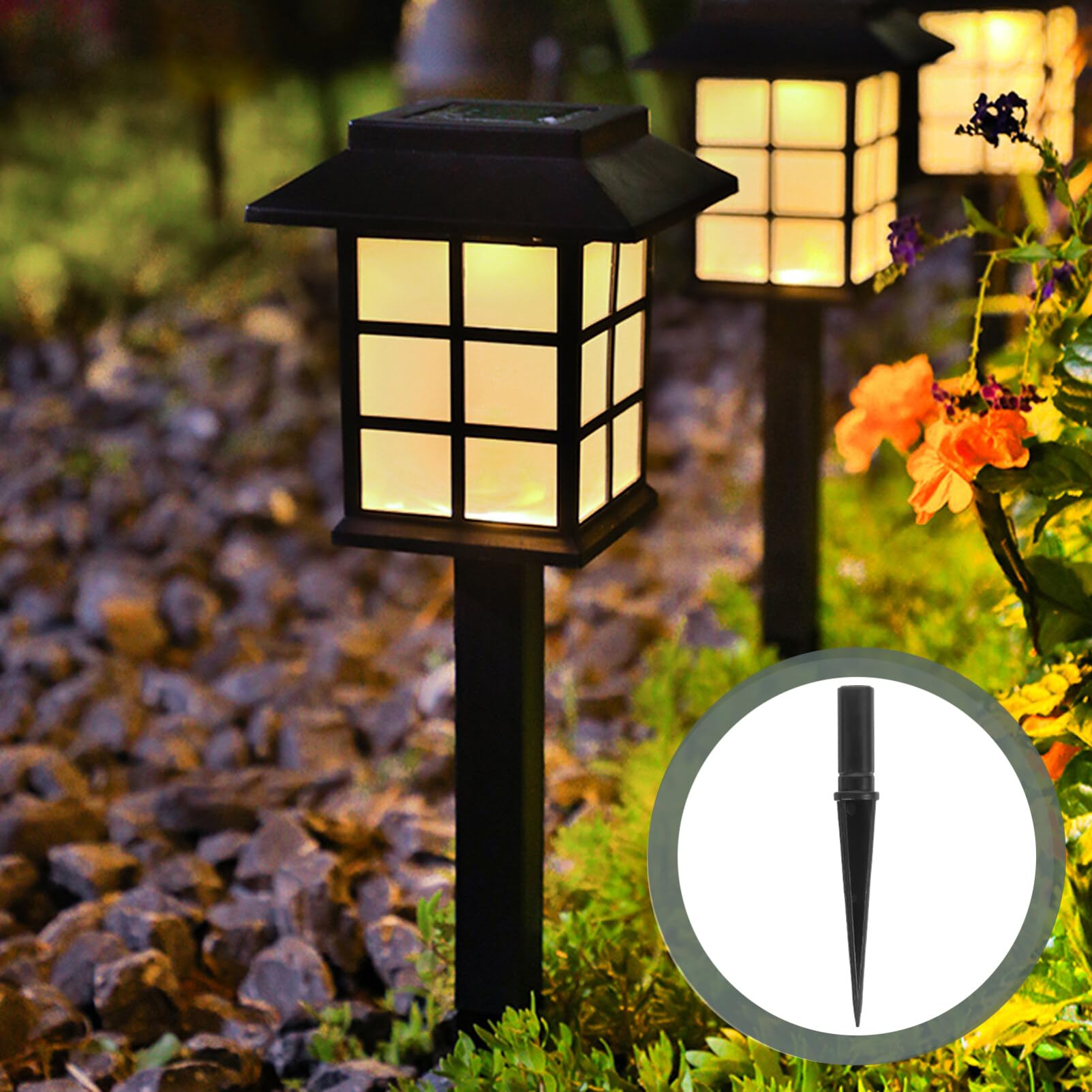 Garden Light Stakes 10pcs Solar Light Ground Stakes - Plastic ...