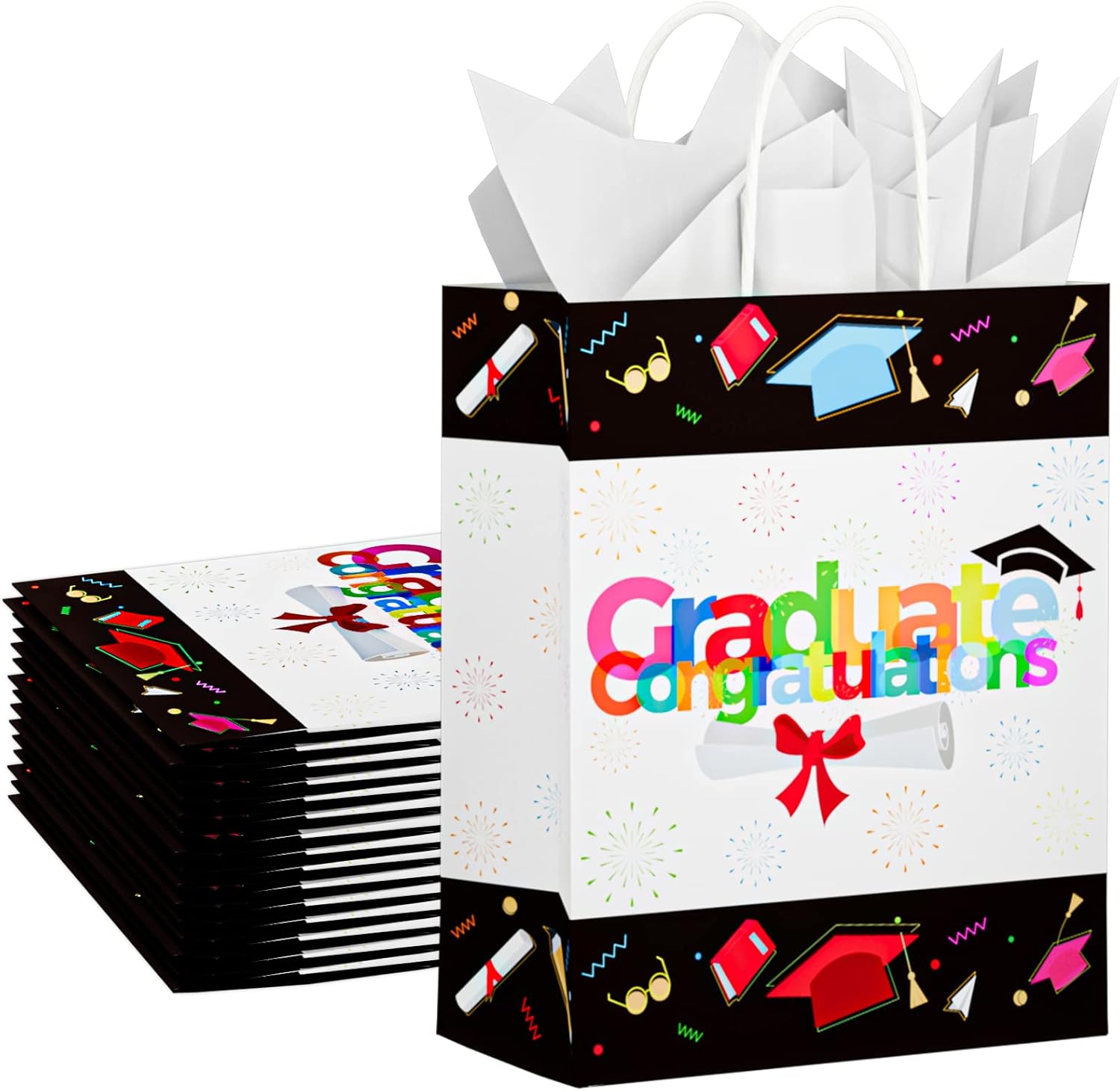 Amazon.com: ECOHOLA 10" Medium Graduation Gift Bags with Handles and ...