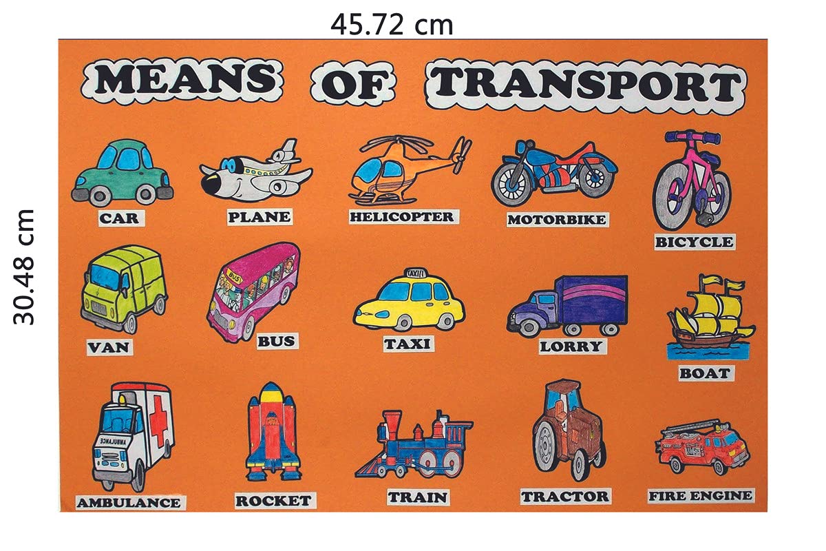 Buy Yellow Alley Educational Poster for Kids|Means of Transport|Poster ...