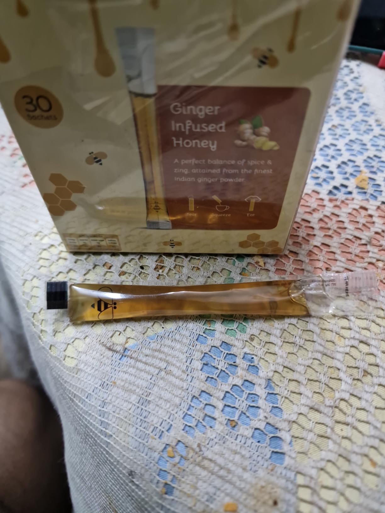 Honey Twigs Ginger Honey | 100% Pure Honey, 240gms (8g x 30 Sachets ...