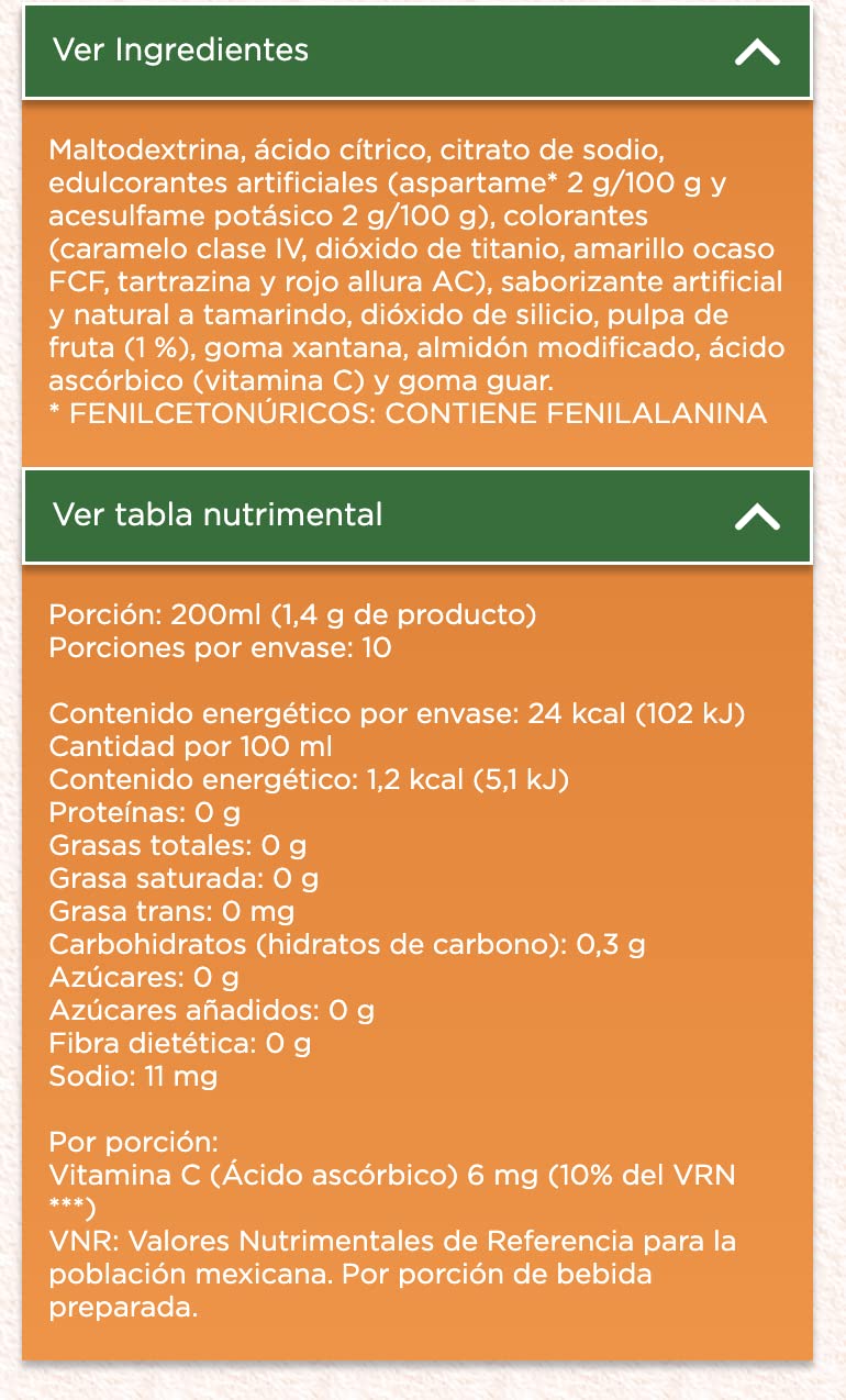 Tang Sabor Tamarindo - Tamarind Flavor Drink Mix, 2 Liters, 15g, Pack ...