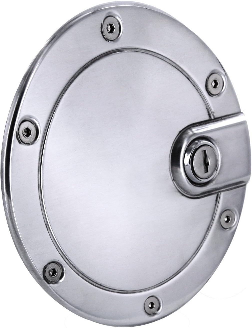 Amazon.com: All Sales 6053PL Polished Billet Aluminum Locking Fuel Door ...