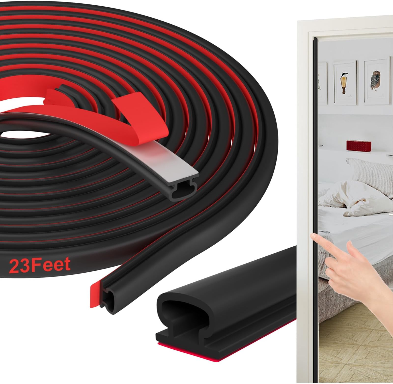 Black Weather Stripping for Window Doors Self Adhesive Weatherstrips 16 ...