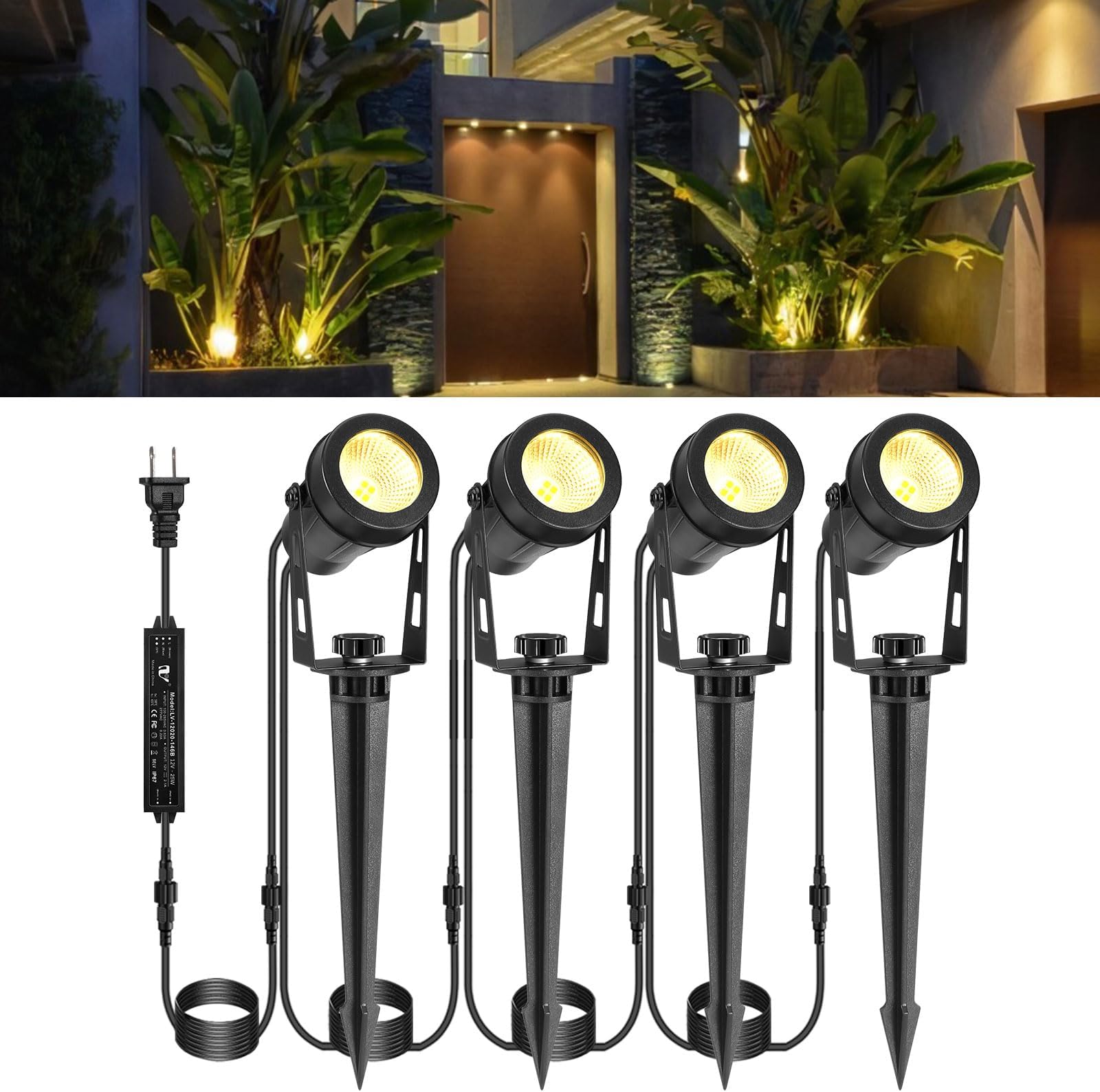 GreenClick Landscape Lights Low Voltage (DC 12V),12W 1200LM Landscape ...