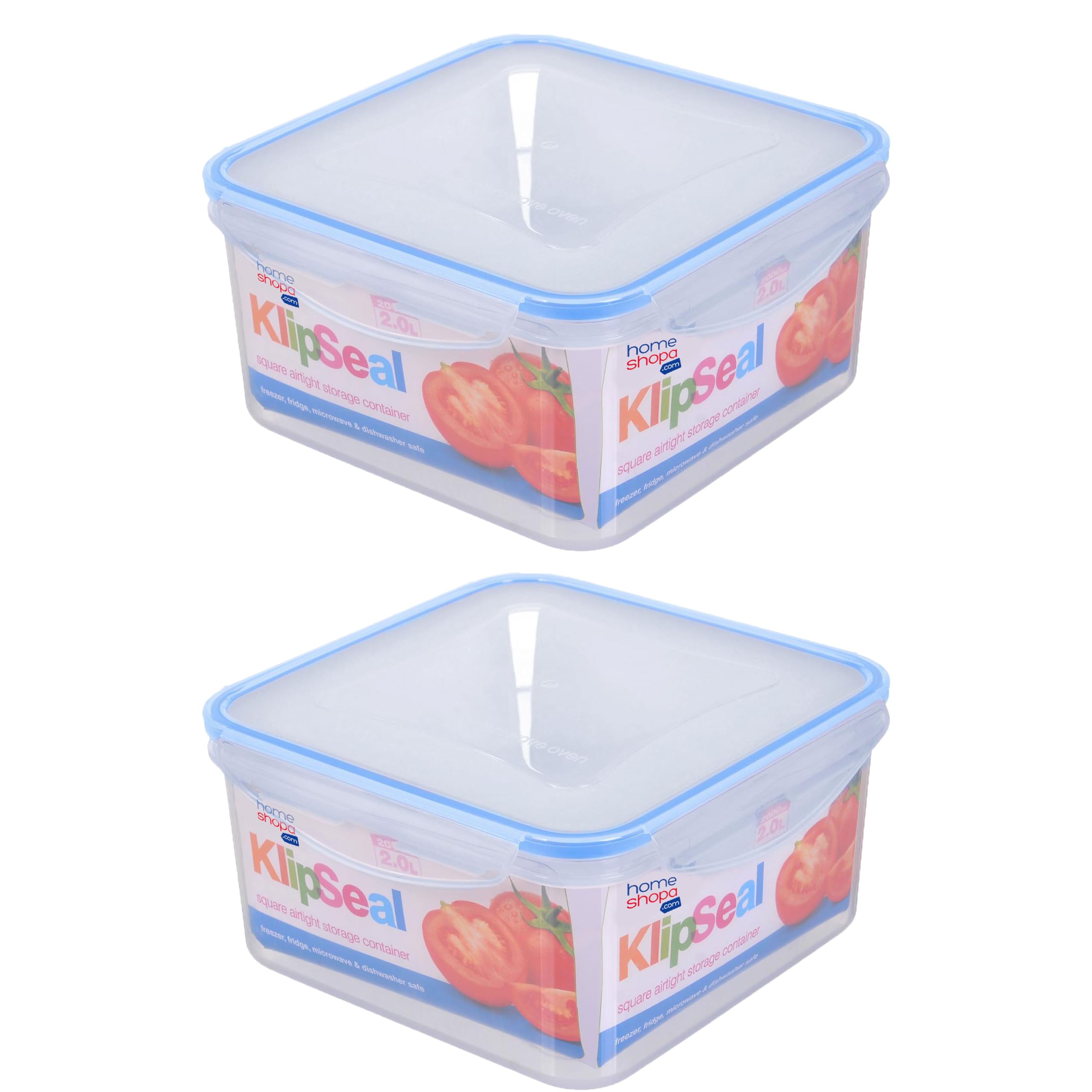 HOMESHOPA Plastic Airtight Food Storage Container, 2 Pack 2 Litre ...