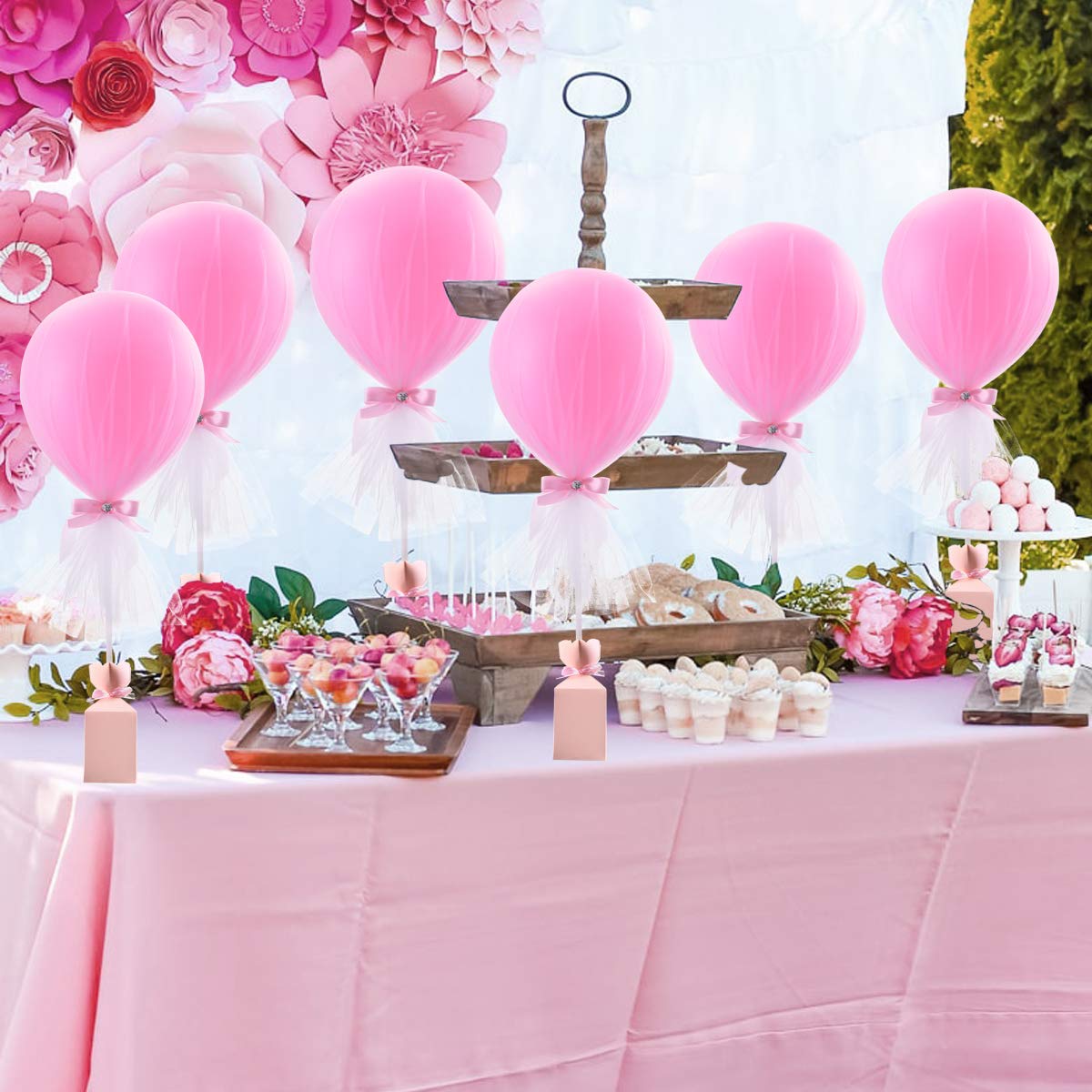Pink Tutu Tulle Balloons Centerpieces with Candy Box for Baby Shower ...