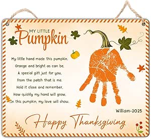 Amazon.com : DIY Personalized My Little Pumpkin Poem Handprint Art Sign ...