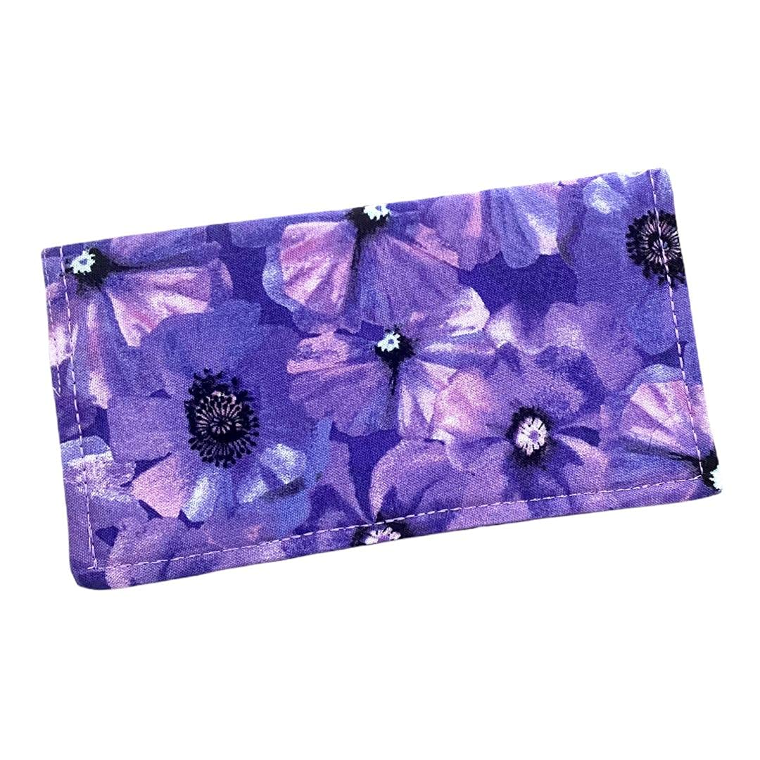 Amazon.com: Checkbook Cover - Purple Floral Fabric Check Case ...
