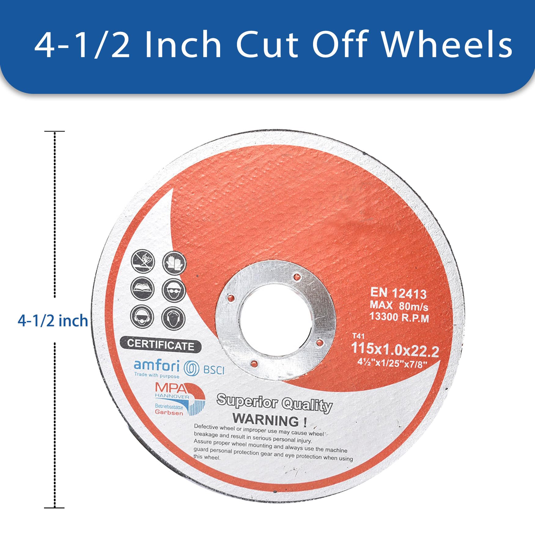 Snapklik.com : 100 Pack 4-1/2 Inch Cut Off Wheels For Metal And ...