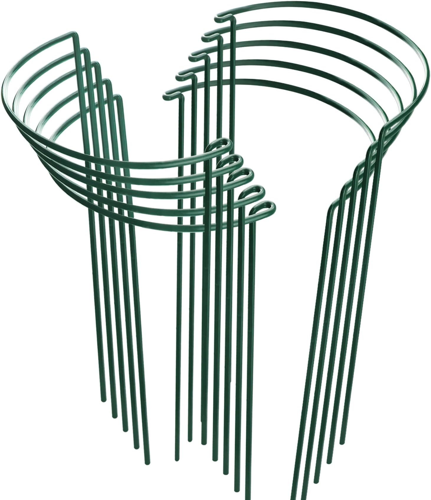 Amazon.com : HiGift 16 Pack Plant Support Stakes, Half Round Metal ...