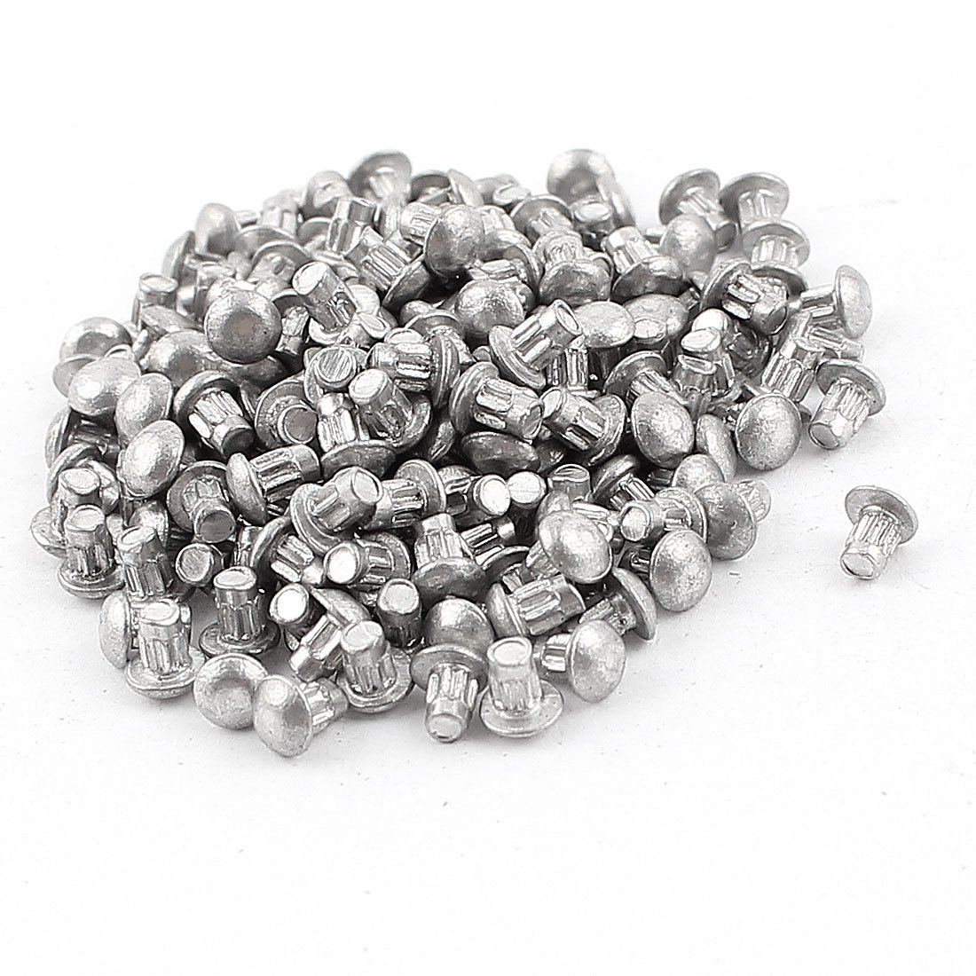 uxcell 200 Pcs 5/64" x 1/8" Aluminium Round Head Solid Rivets Knurled ...