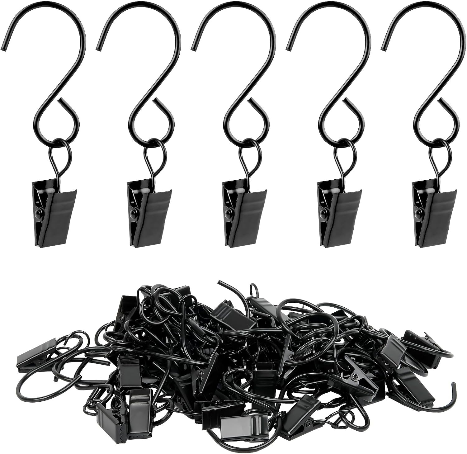Amazon.com: Manysky S Hook Curtain Clips, 45 Pack 304 Stainless Steel ...